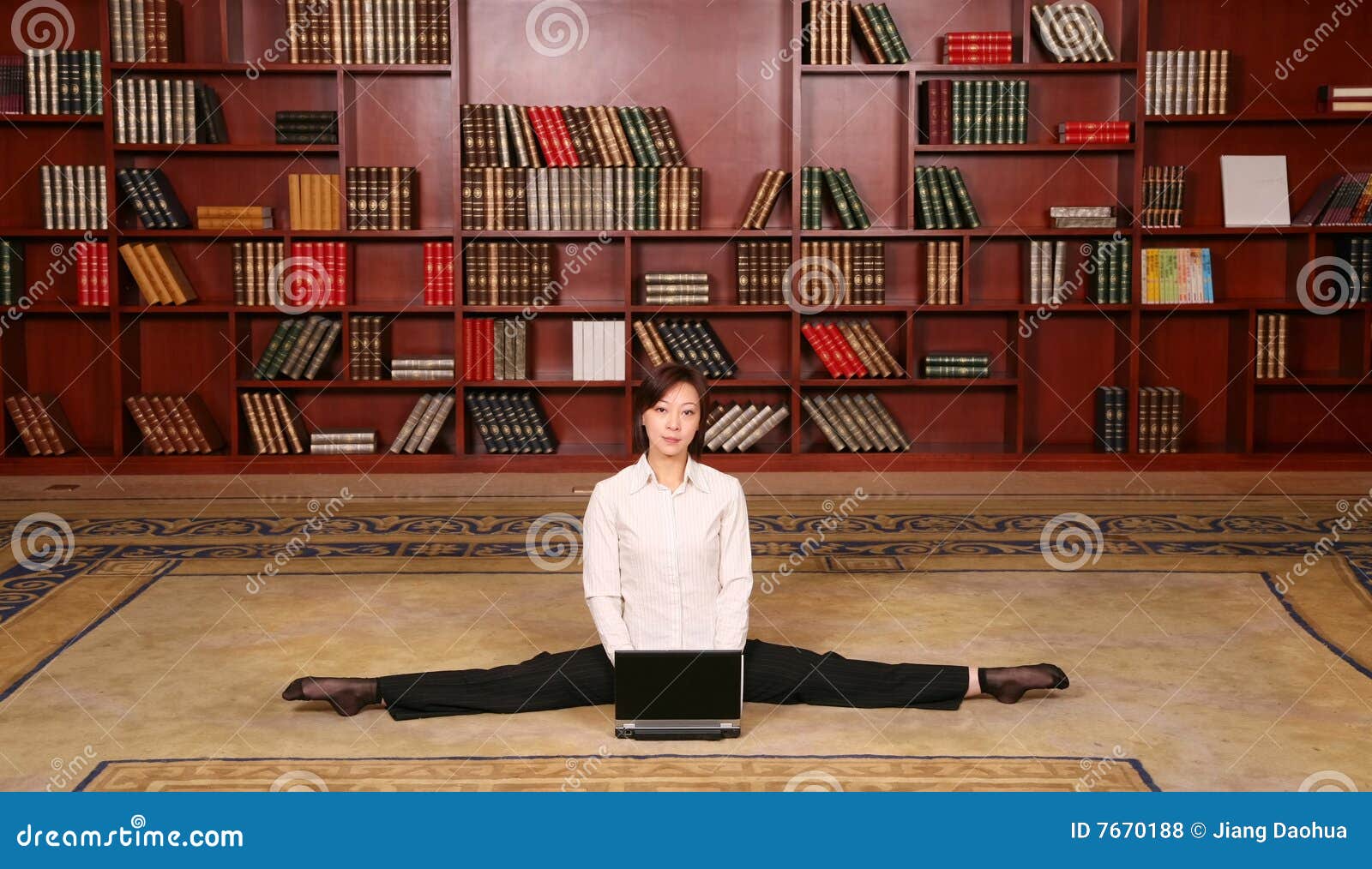 Fitness in library stock photo. Image of flexibility, library - 7670188