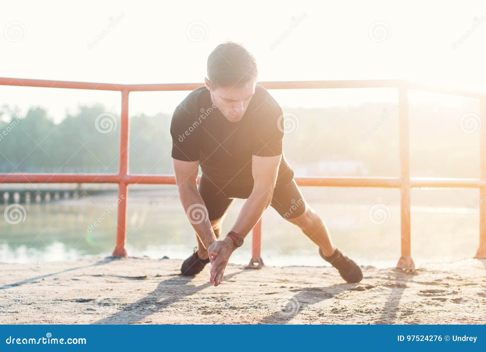 Fitness Man Doing Clapping Push-ups Exercise Intense Training Outdoors ...