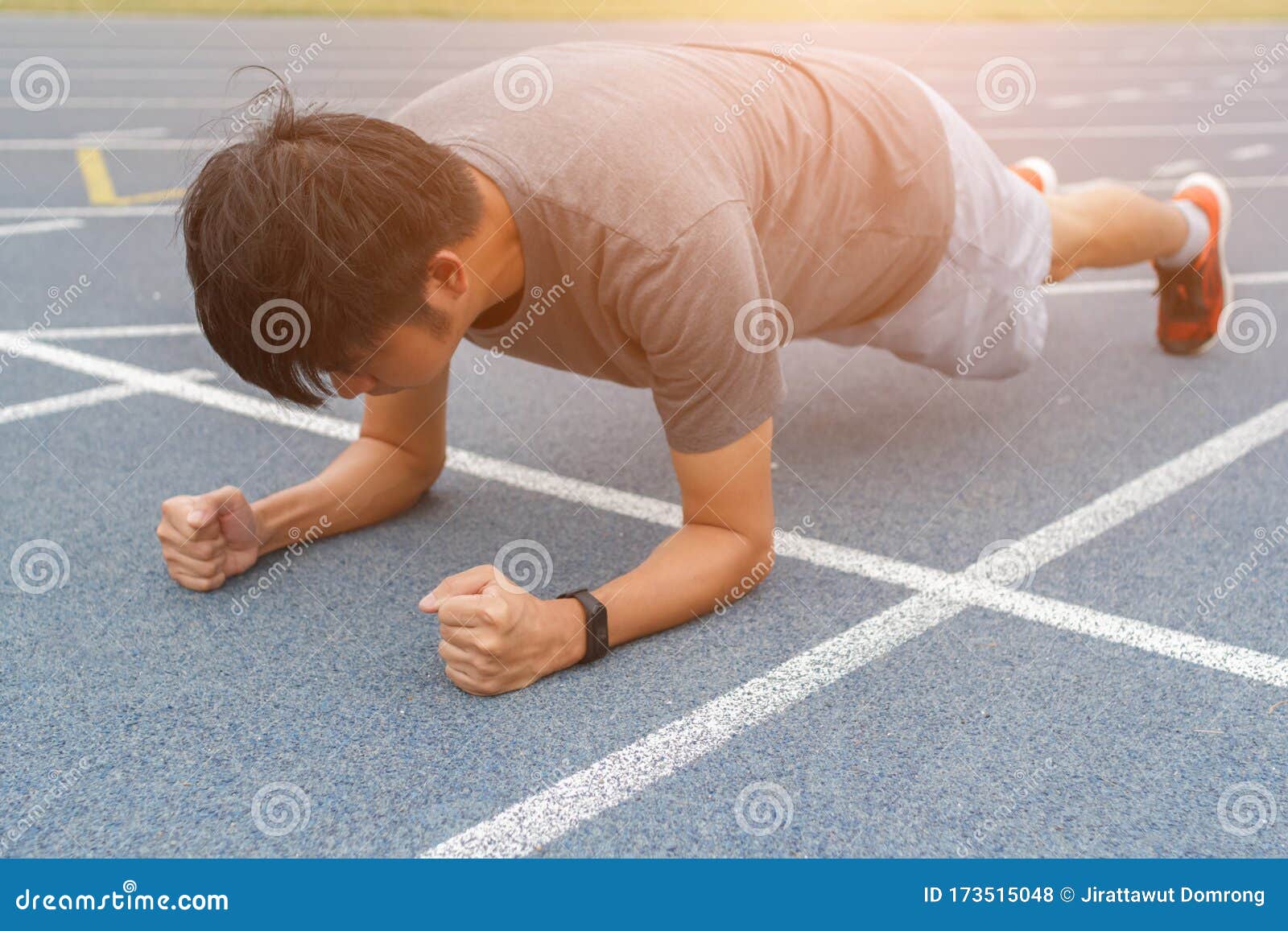 Fitness Man Doing Planking Exercise - Workout Concept Stock Photo ...
