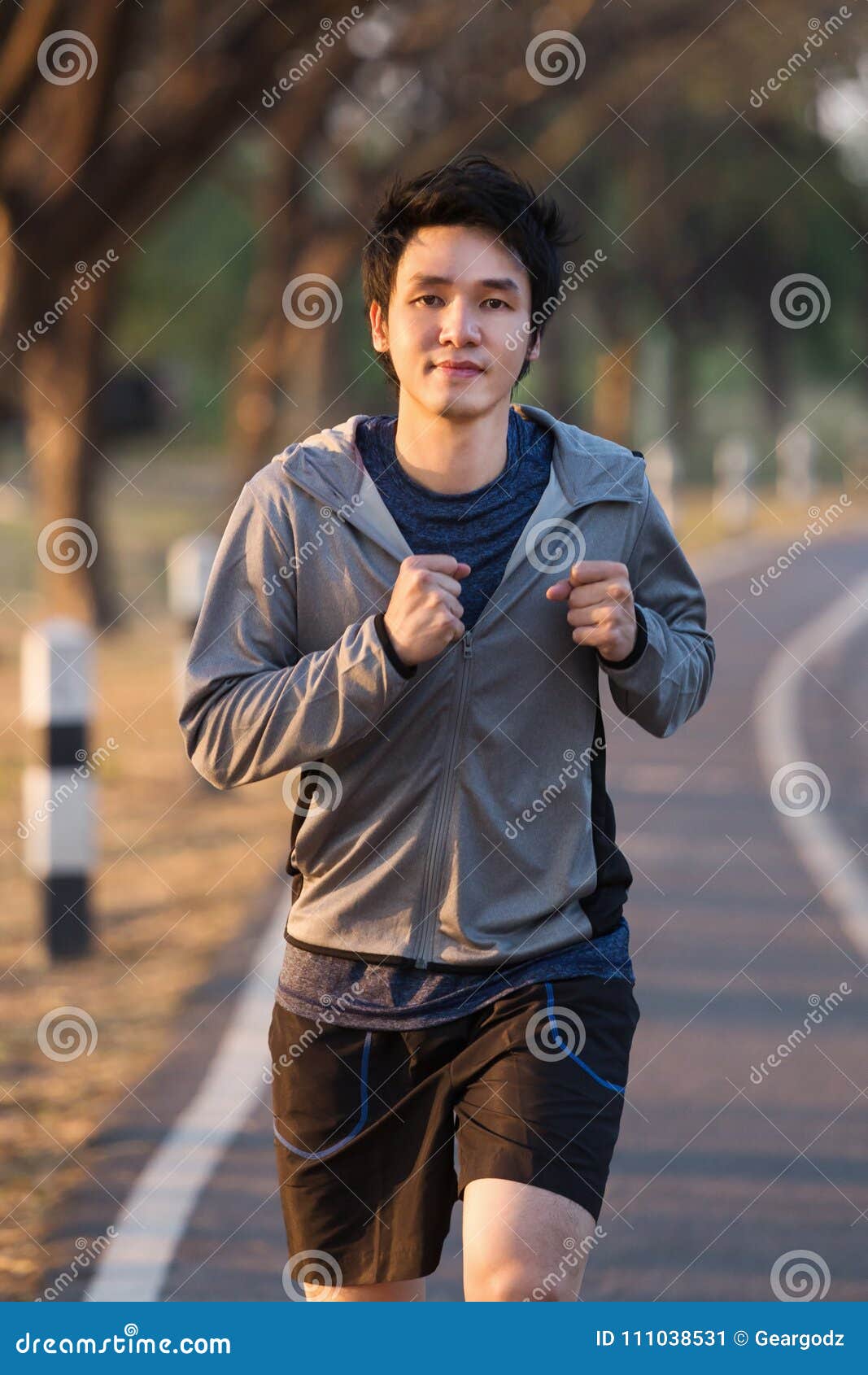 Fitness Man Running in Park Stock Image - Image of marathon, exercise ...