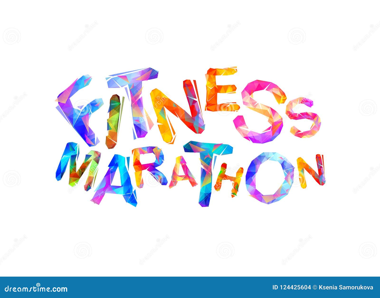 Fitness Marathon. Words of Triangular Letters Stock Vector ...