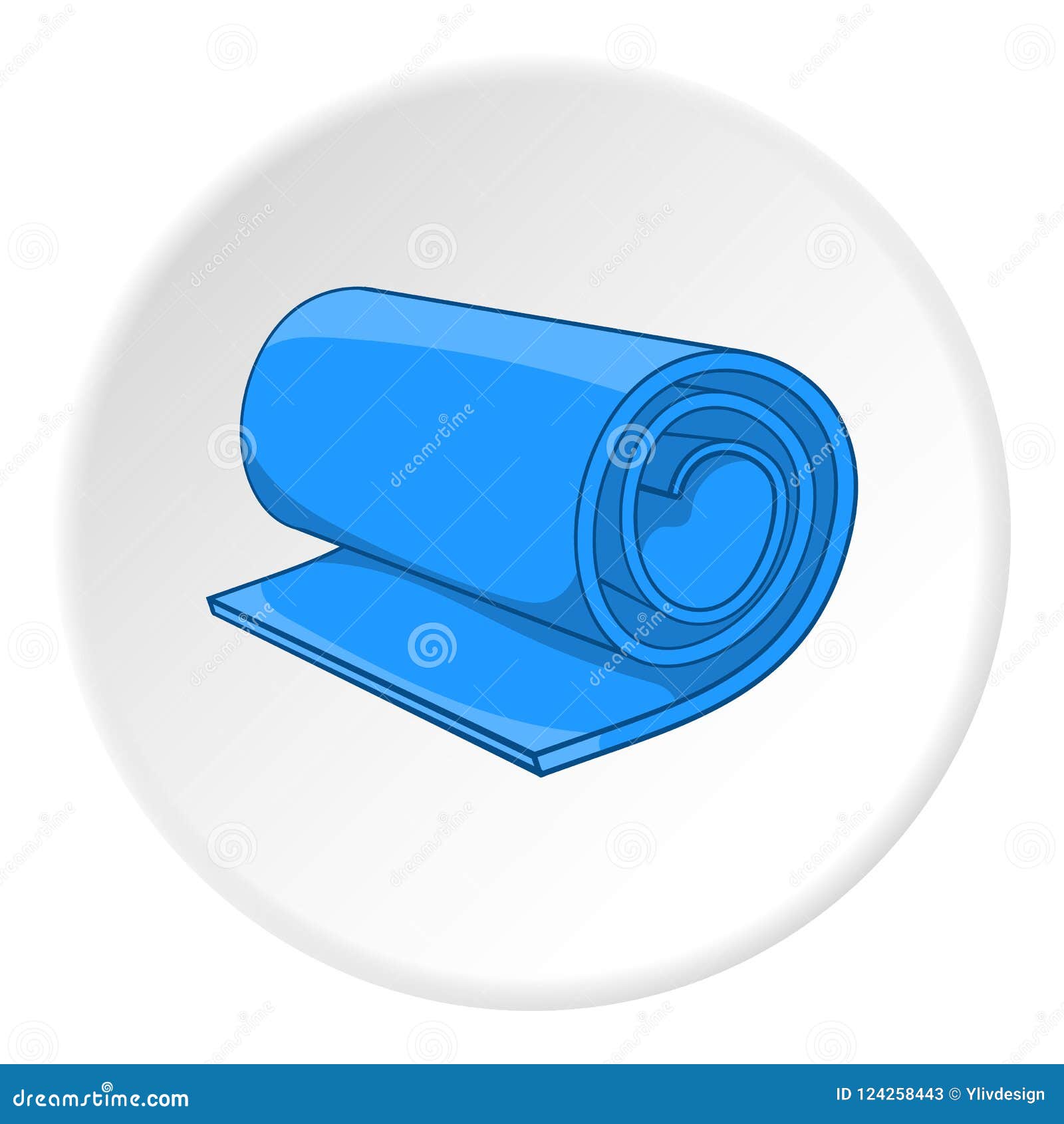Fitness Mat Icon, Cartoon Style Stock Illustration - Illustration of ...