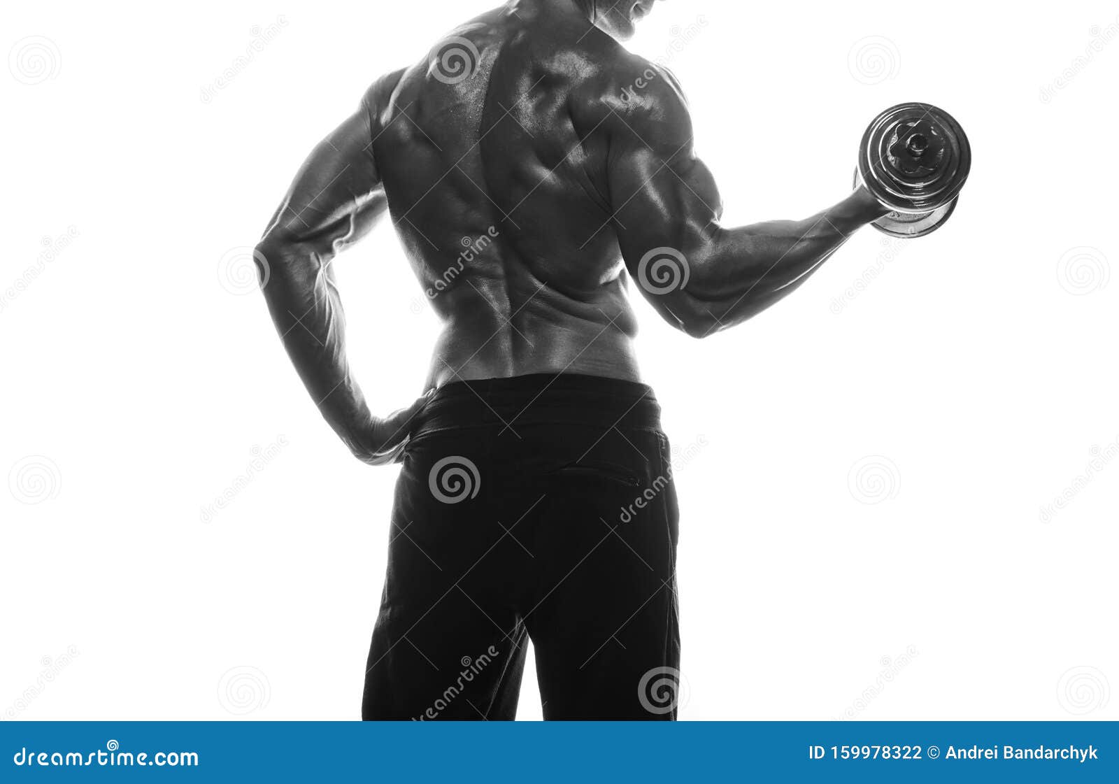 Fitness Model Man Posing in Studio Stock Photo - Image of isolated ...