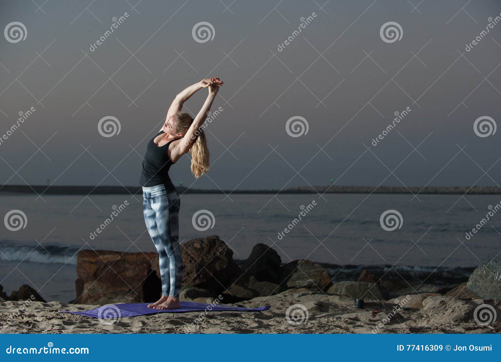 Fitness Model Performs Side Flexion Right. Stock Image - Image of right ...