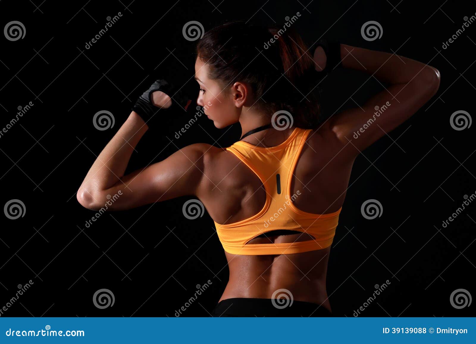 Fitness model posing stock photo. Image of sporty, black - 39139088
