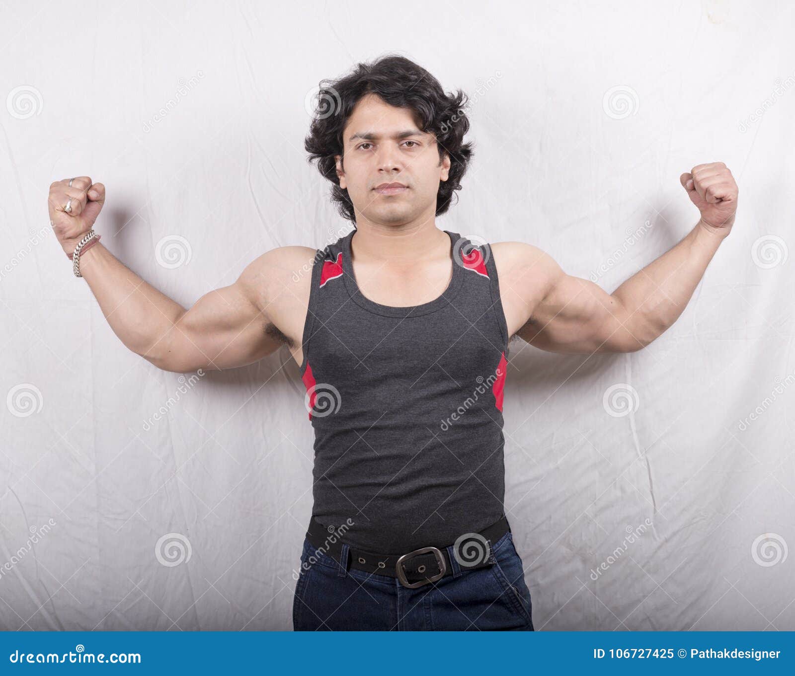 Fitness Model Wearing Grey Vest Stock Image - Image of wearing, vest ...