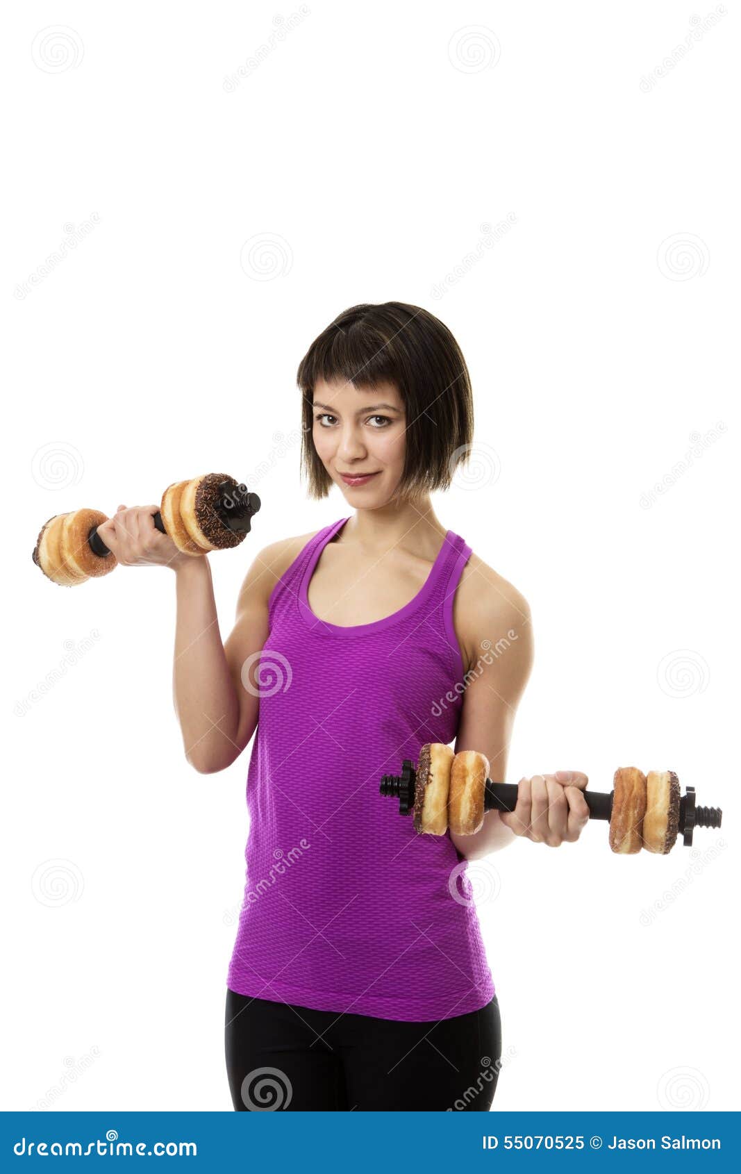Fitness Model stock image. Image of wellness, donut, weights - 55070525