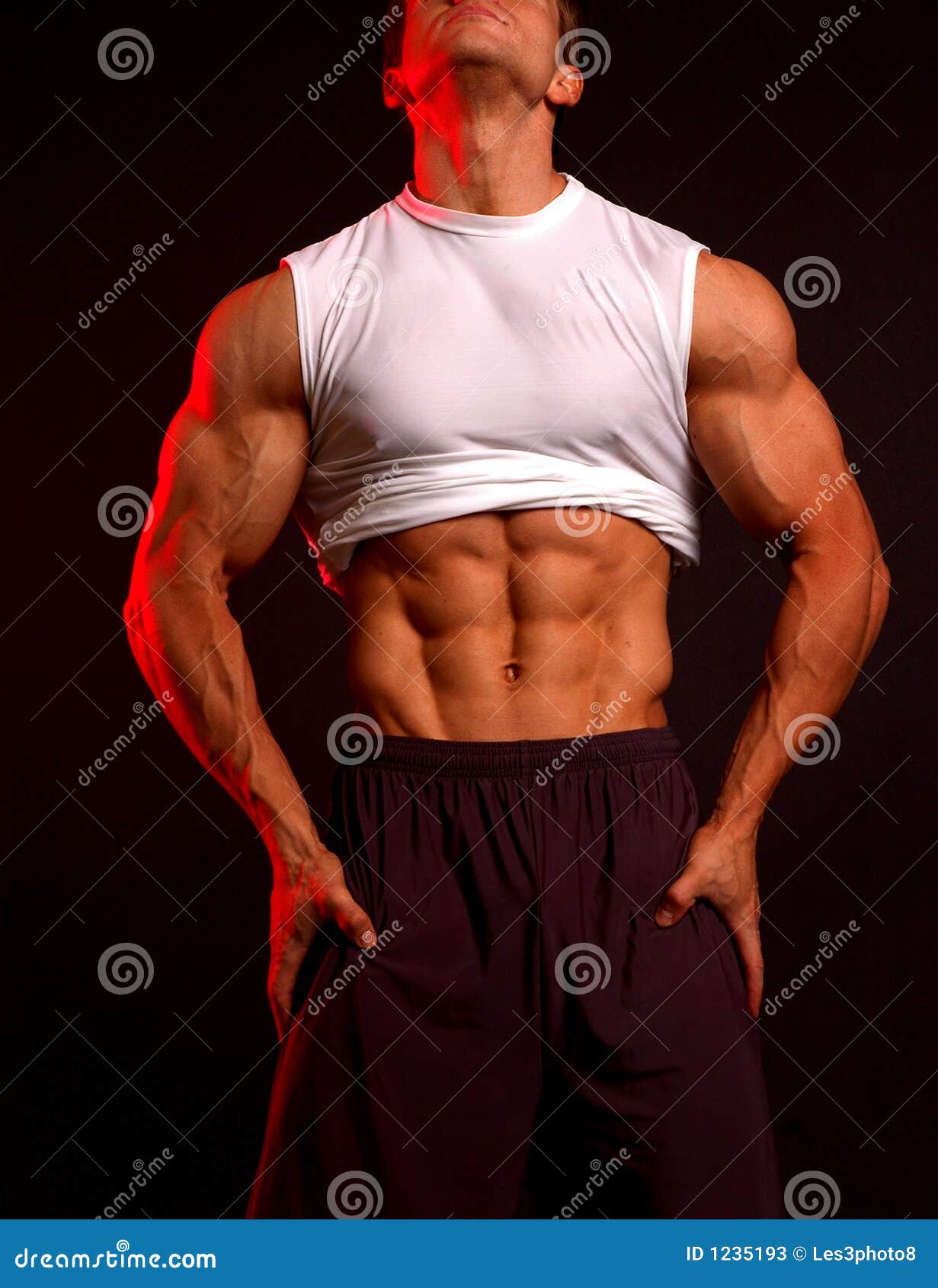 Fitness model in white stock image. Image of active, athlete - 1235193