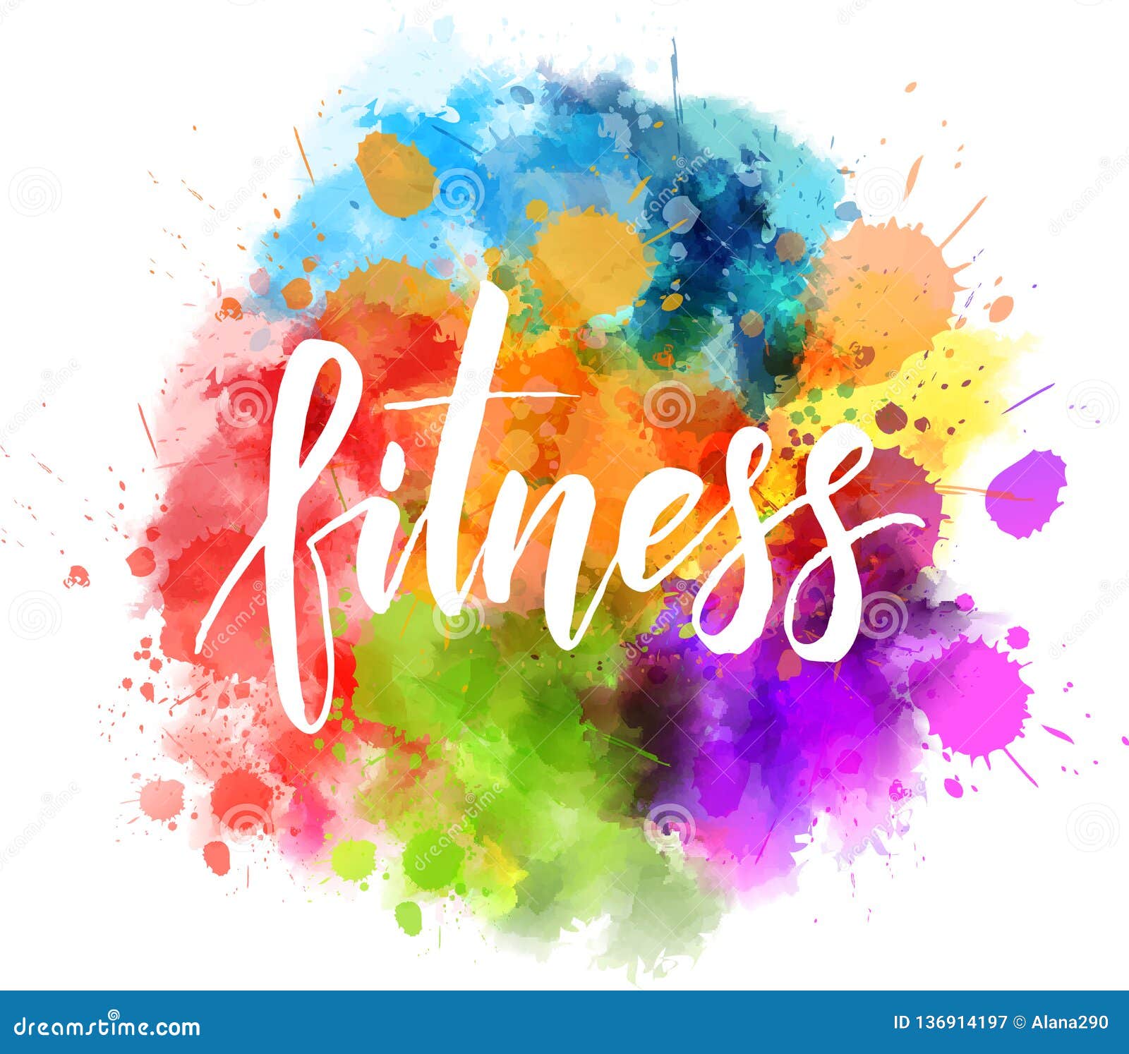Fitness Calligraphy on Watercolor Splash Stock Vector - Illustration of ... Fitness Calligraphy on Watercolor Splash Stock Vector - Illustration of ...