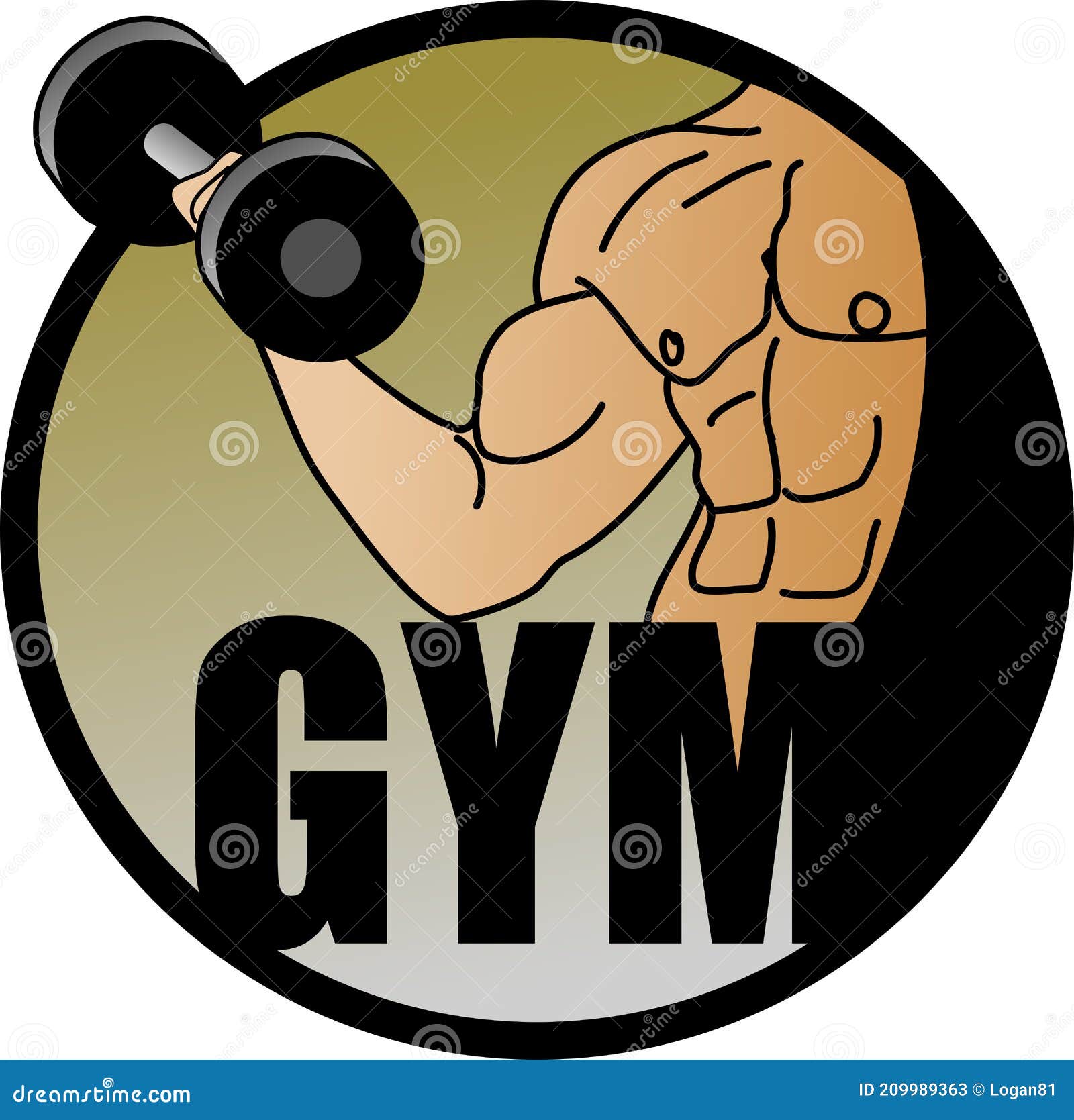 Fitness Muscular Man Lifting Weights Stock Vector - Illustration of ...