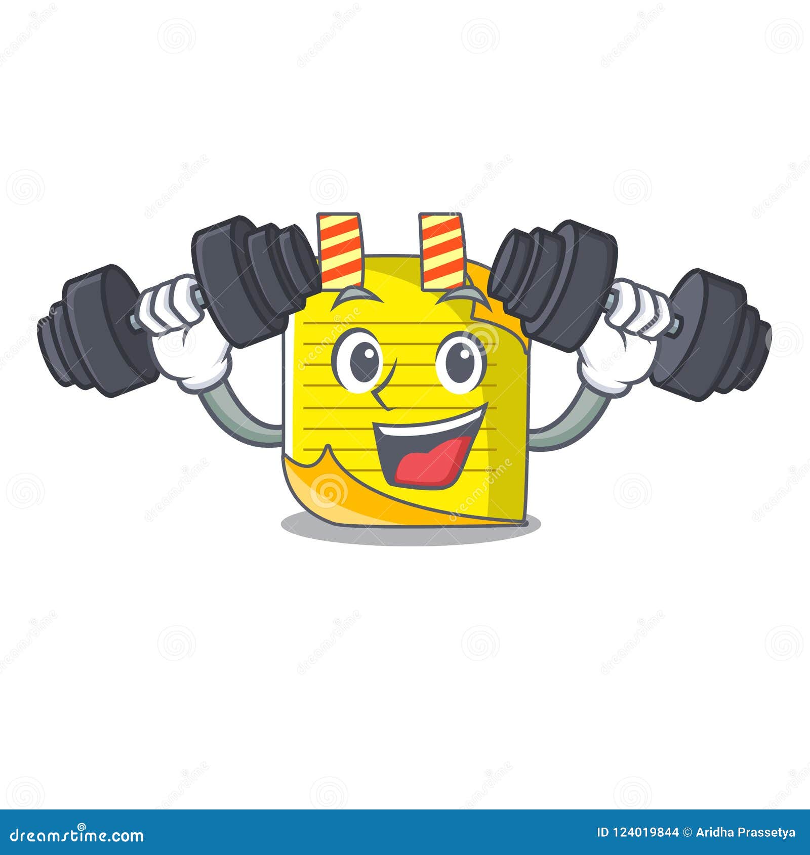Fitness Note Paper Character Cartoon Stock Vector - Illustration of ...