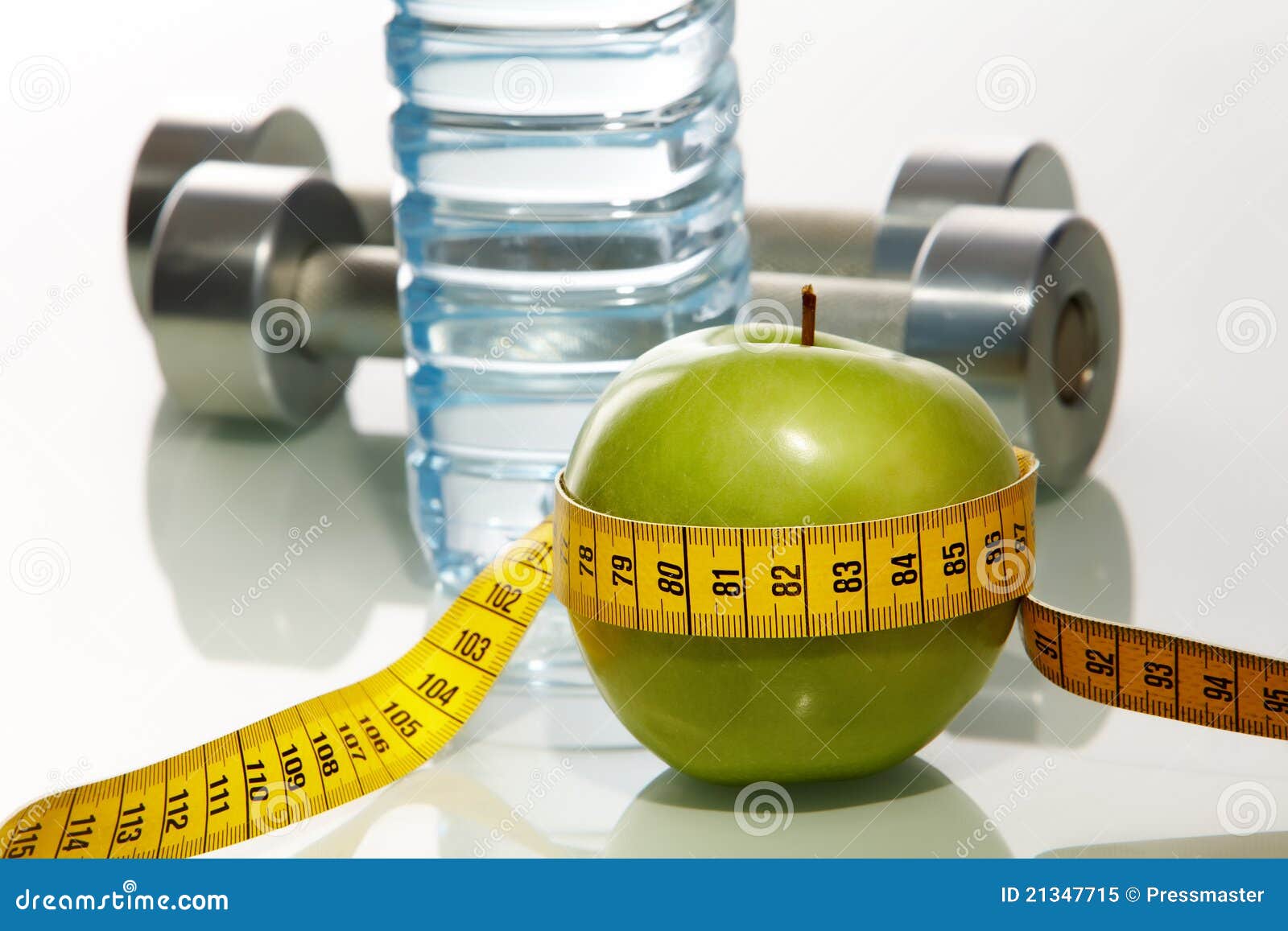 Fitness objects stock image. Image of fruit, metallic - 21347715
