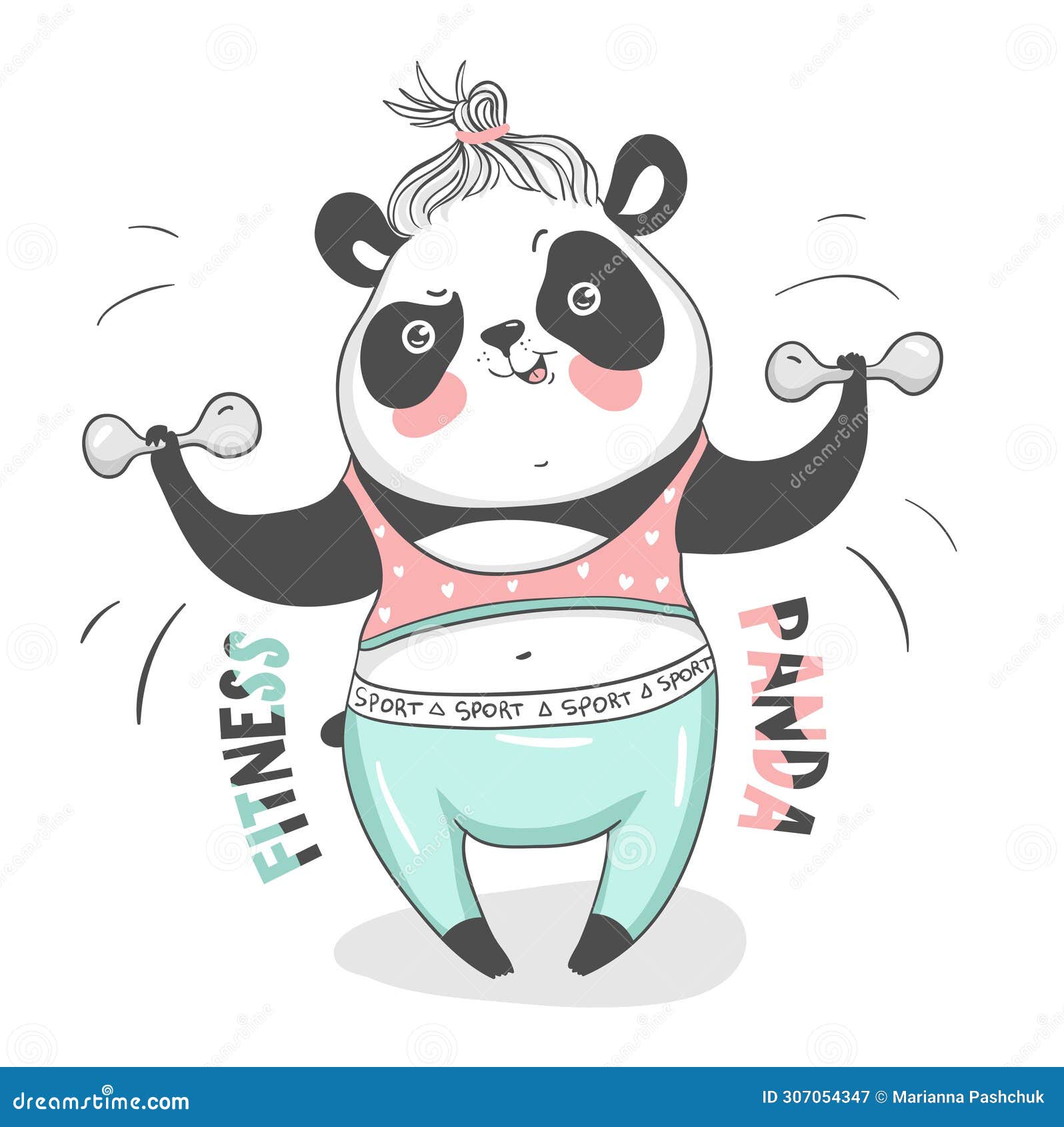 Fitness Panda Character, Vector Illustration on White Stock ...