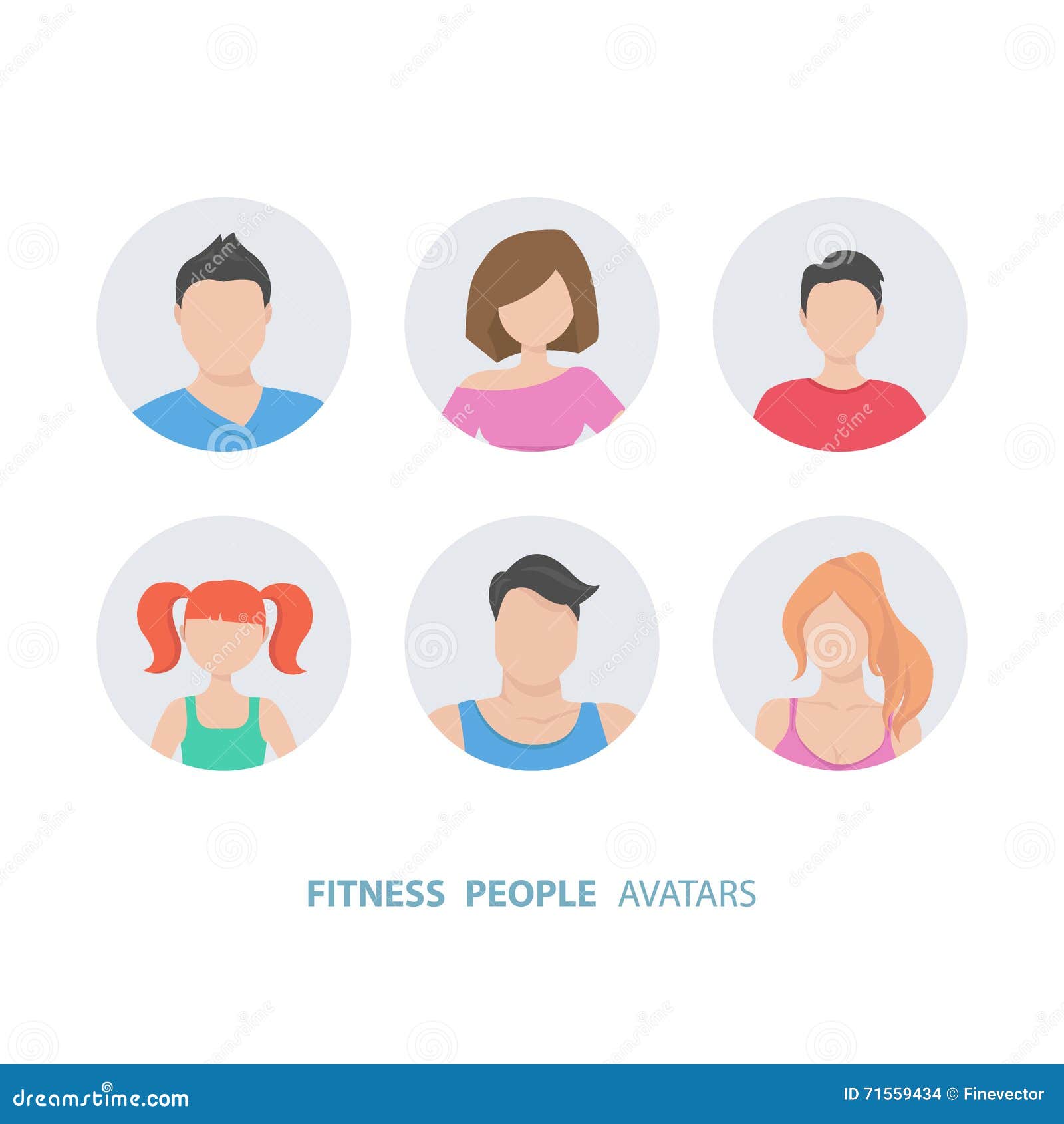 Fitness People Avatars Collection. Stock Vector - Illustration of adult ...