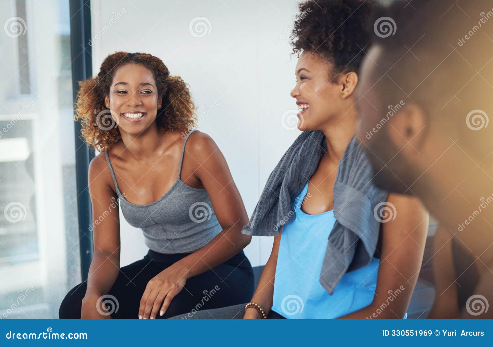 Fitness, People and Relax with Talking in Gym after Exercise Class ...