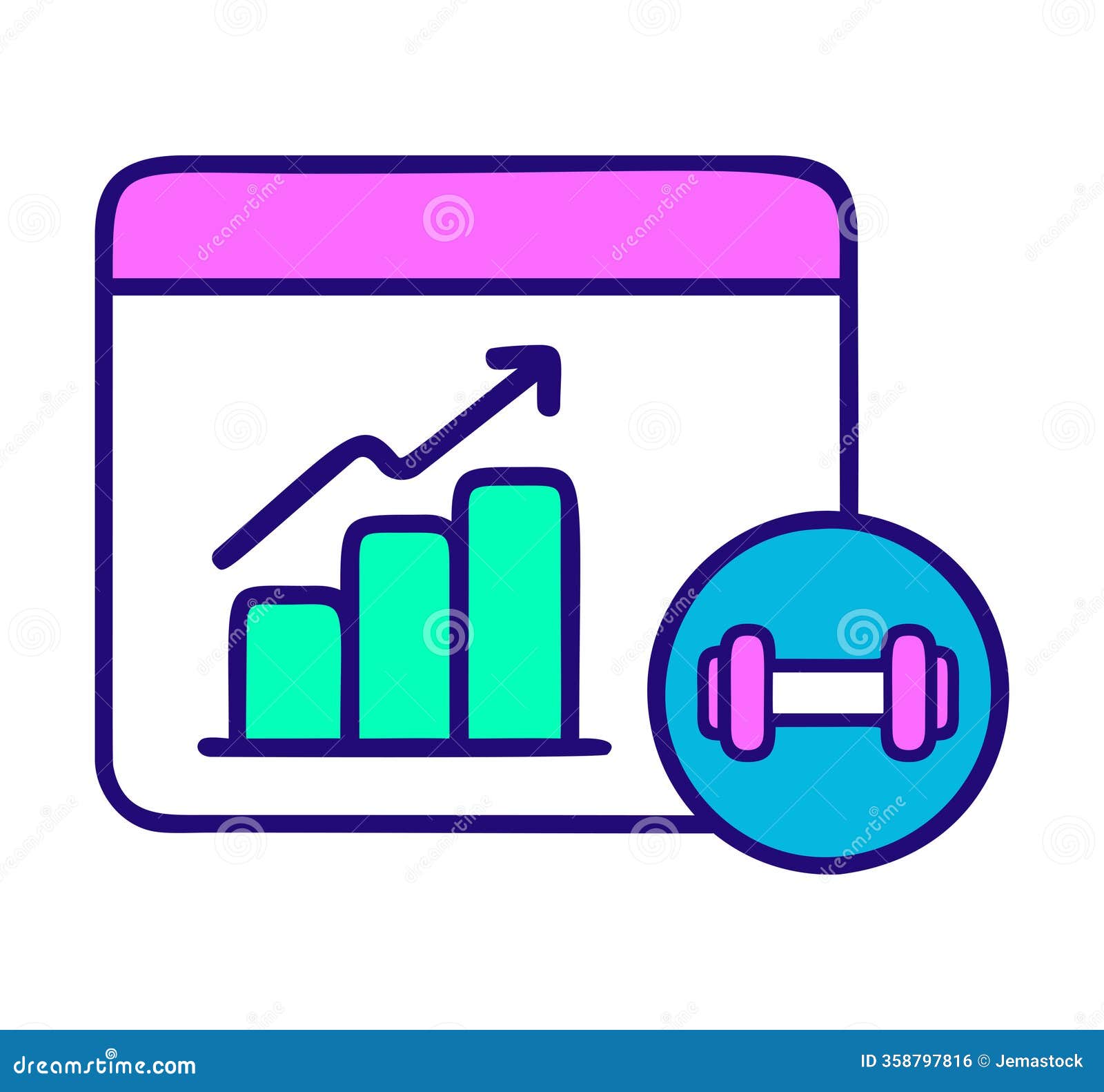 Fitness Performance Analytics Icon Stock Vector - Illustration of ...