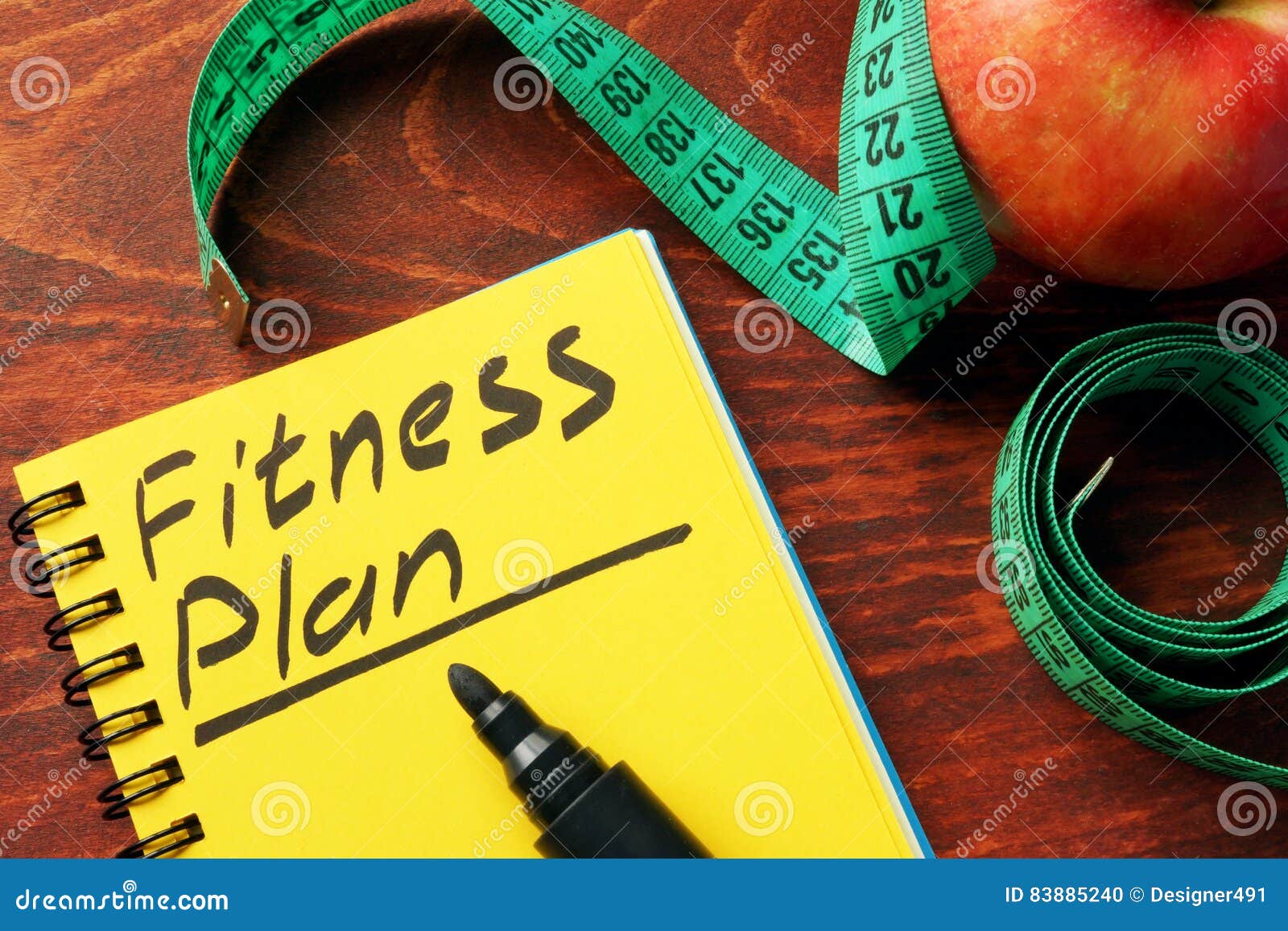Fitness Plan Written in a Note. Stock Photo - Image of workout ...
