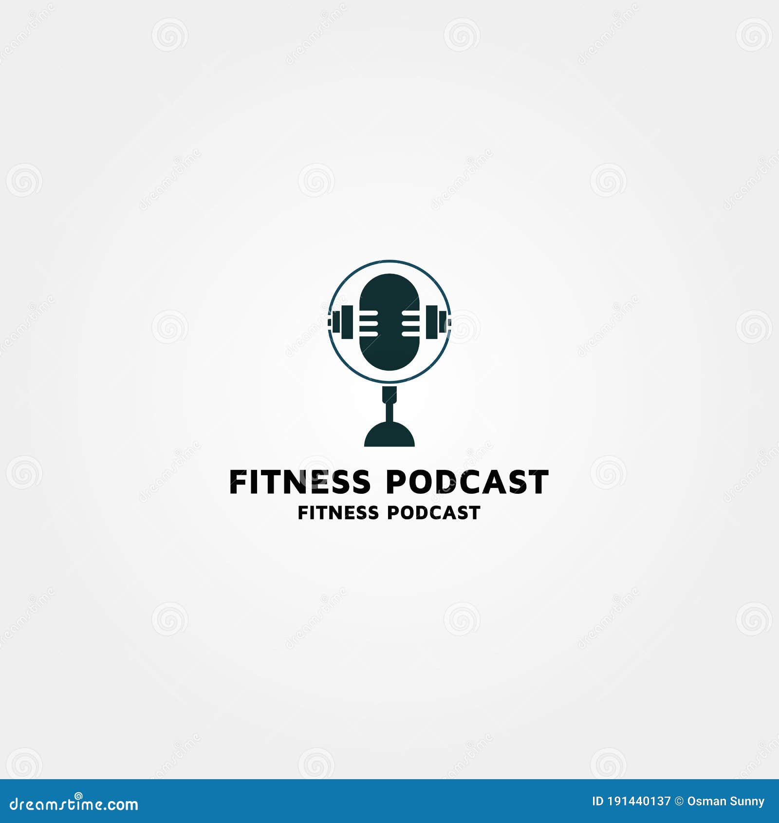 Podcast Fitness Vector Logo Design, Gym Logo Ideas & Fitness Logo ...