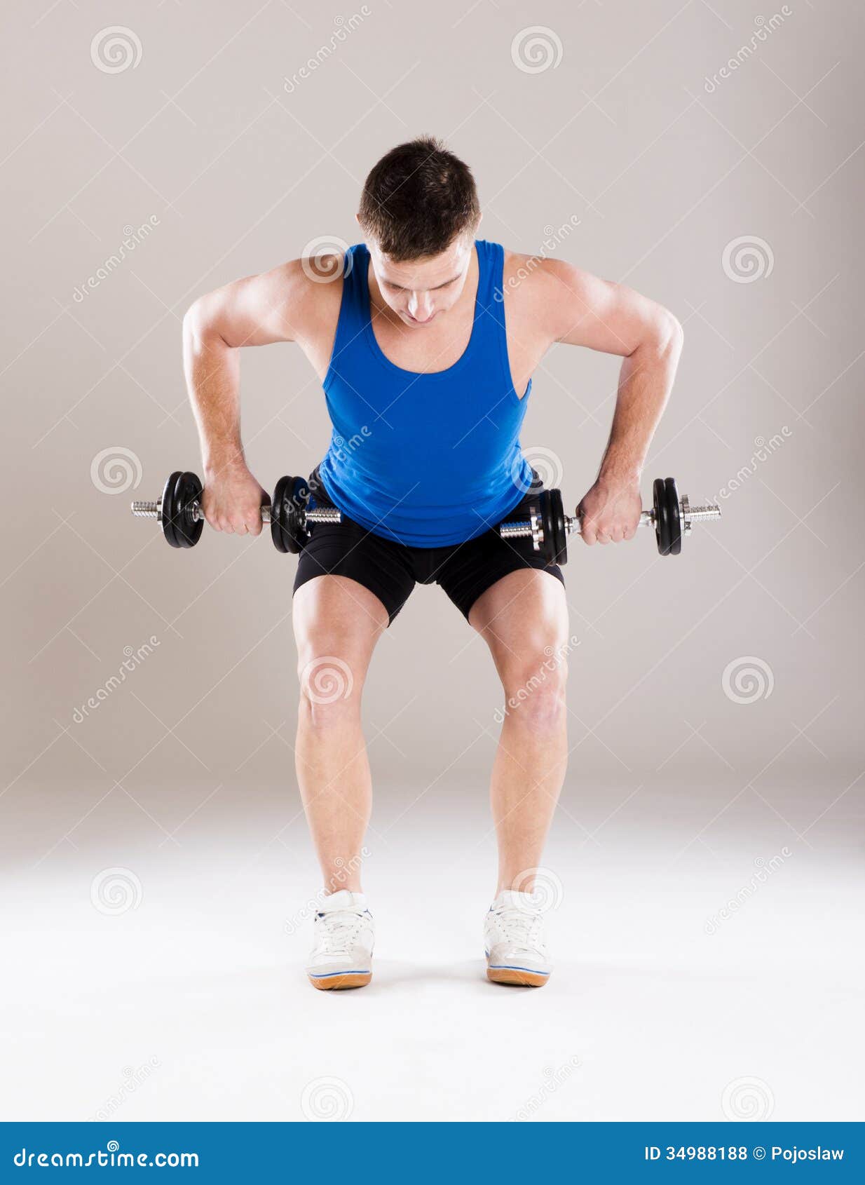 Fitness portrait stock photo. Image of equipment, white - 34988188