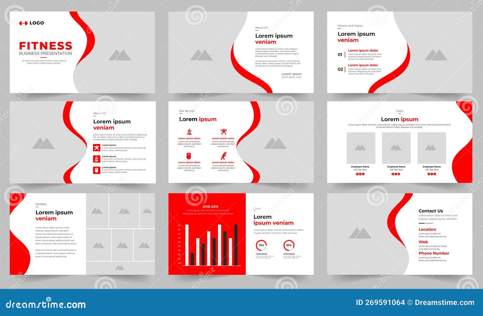 Fitness PowerPoint Presentation Layout Stock Vector - Illustration of ...