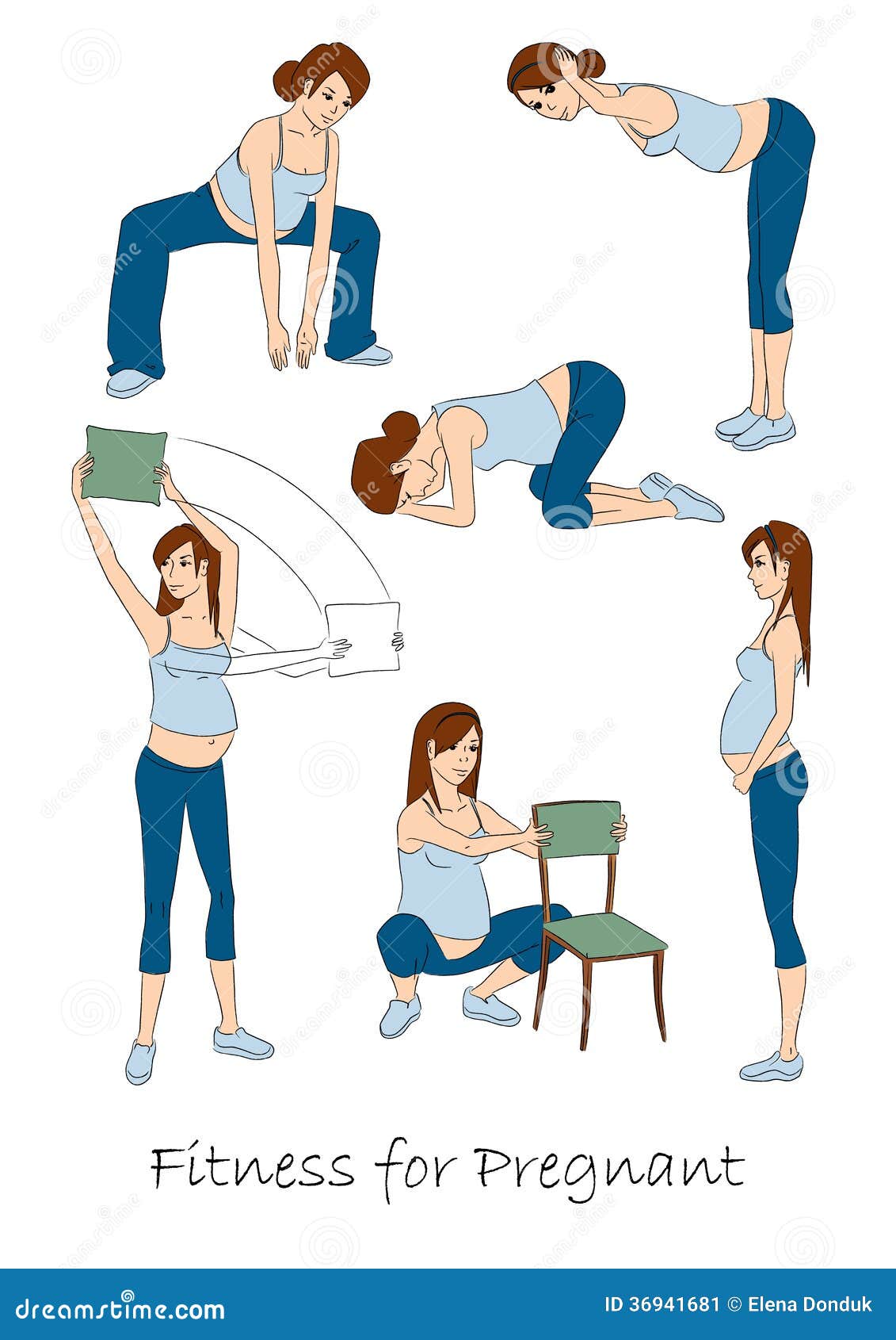 Fitness for pregnant stock vector. Illustration of female - 36941681