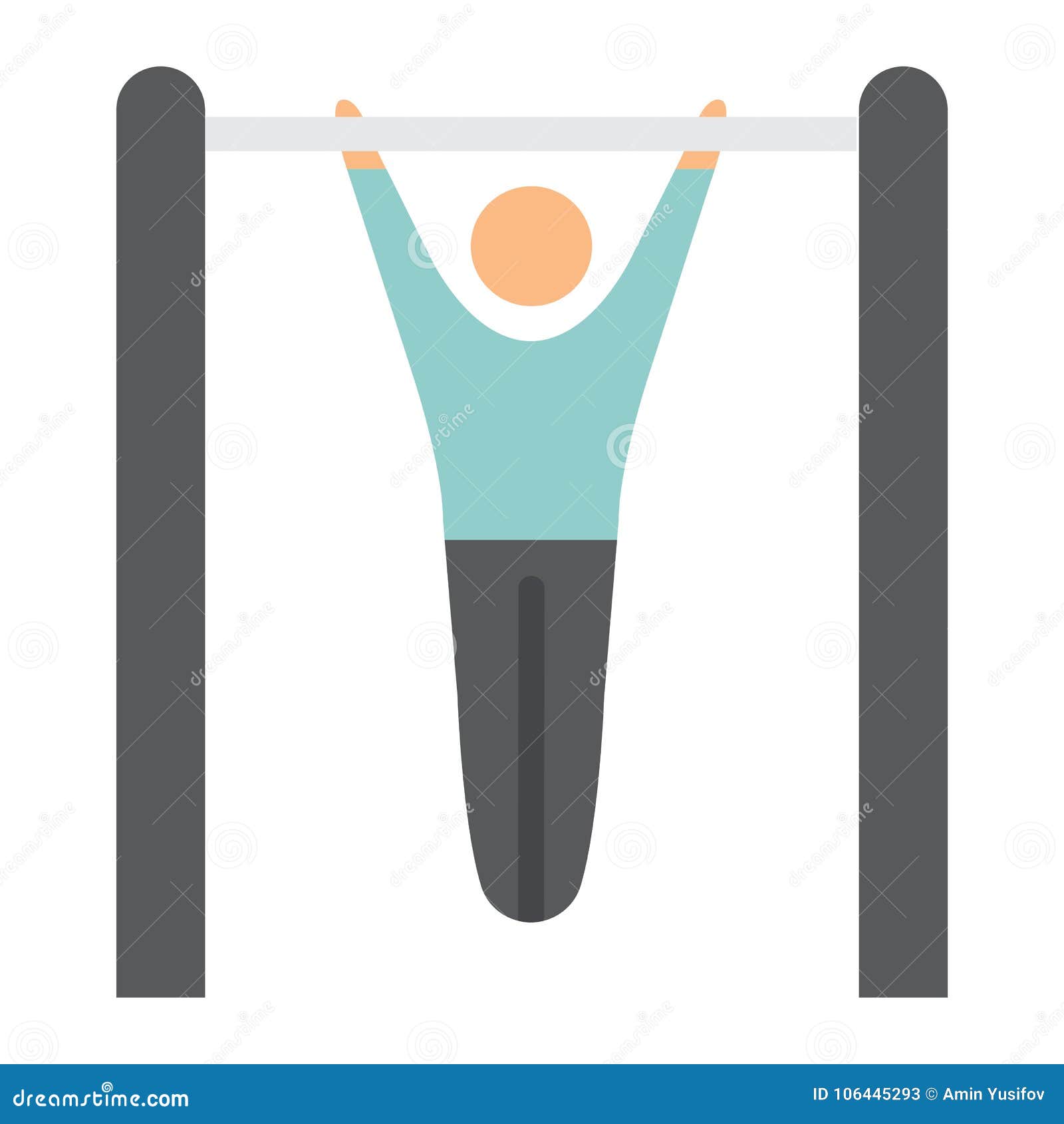 Fitness Pull Up Flat Icon, Fitness And Sport, Stock Vector ...