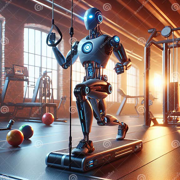 Fitness Robot a Robot Designed for Exercise and Fitness Trainin Stock ...