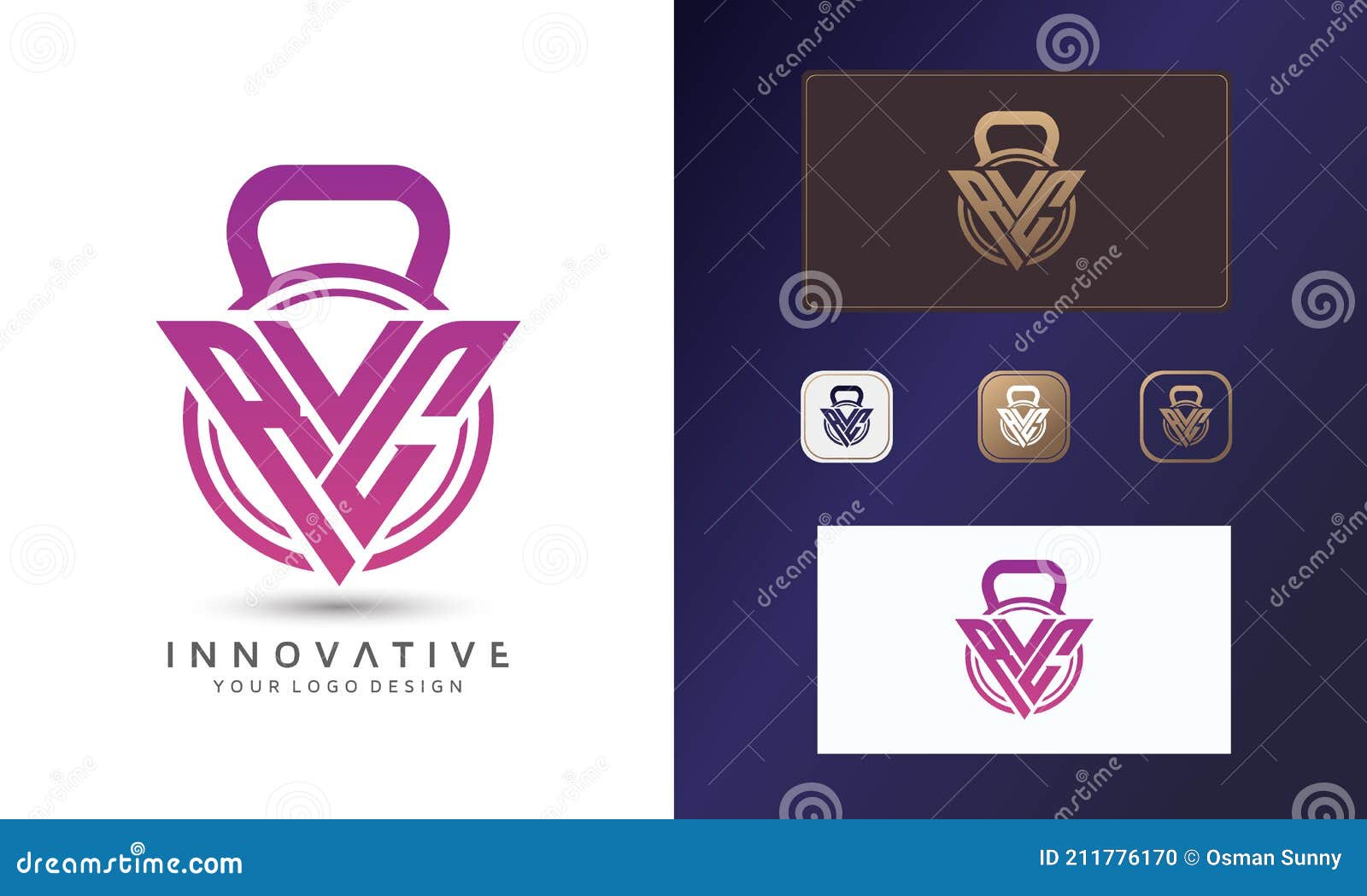 Fitness RVC Logo Design, Letter RVC Vector Logo Stock Vector ...