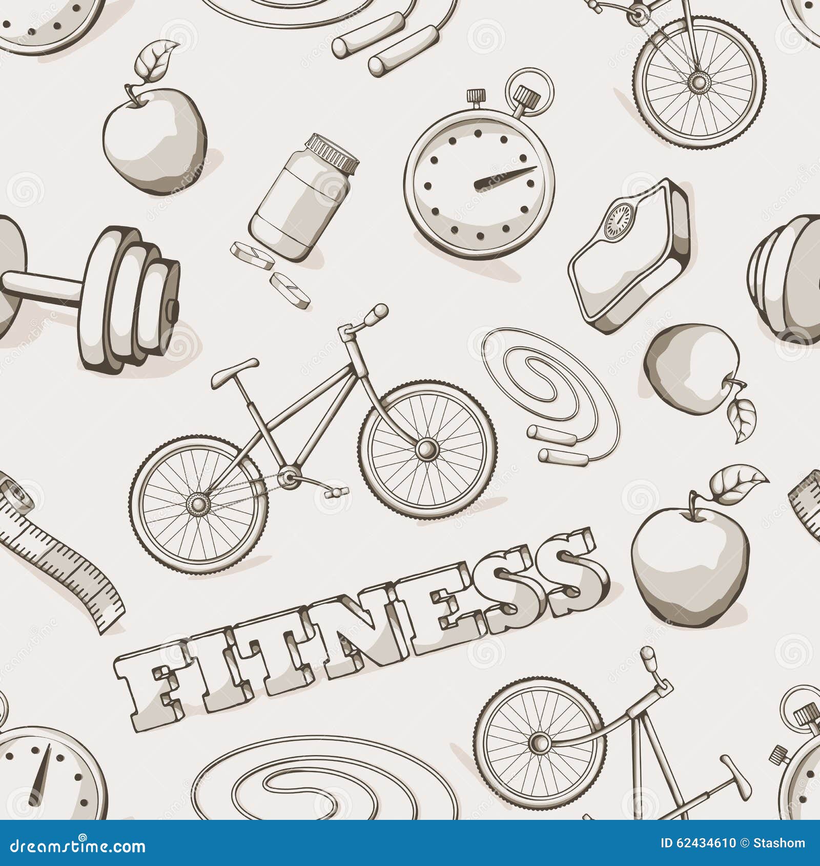 Fitness Seamless Vintage Pattern Stock Vector - Illustration of black ...