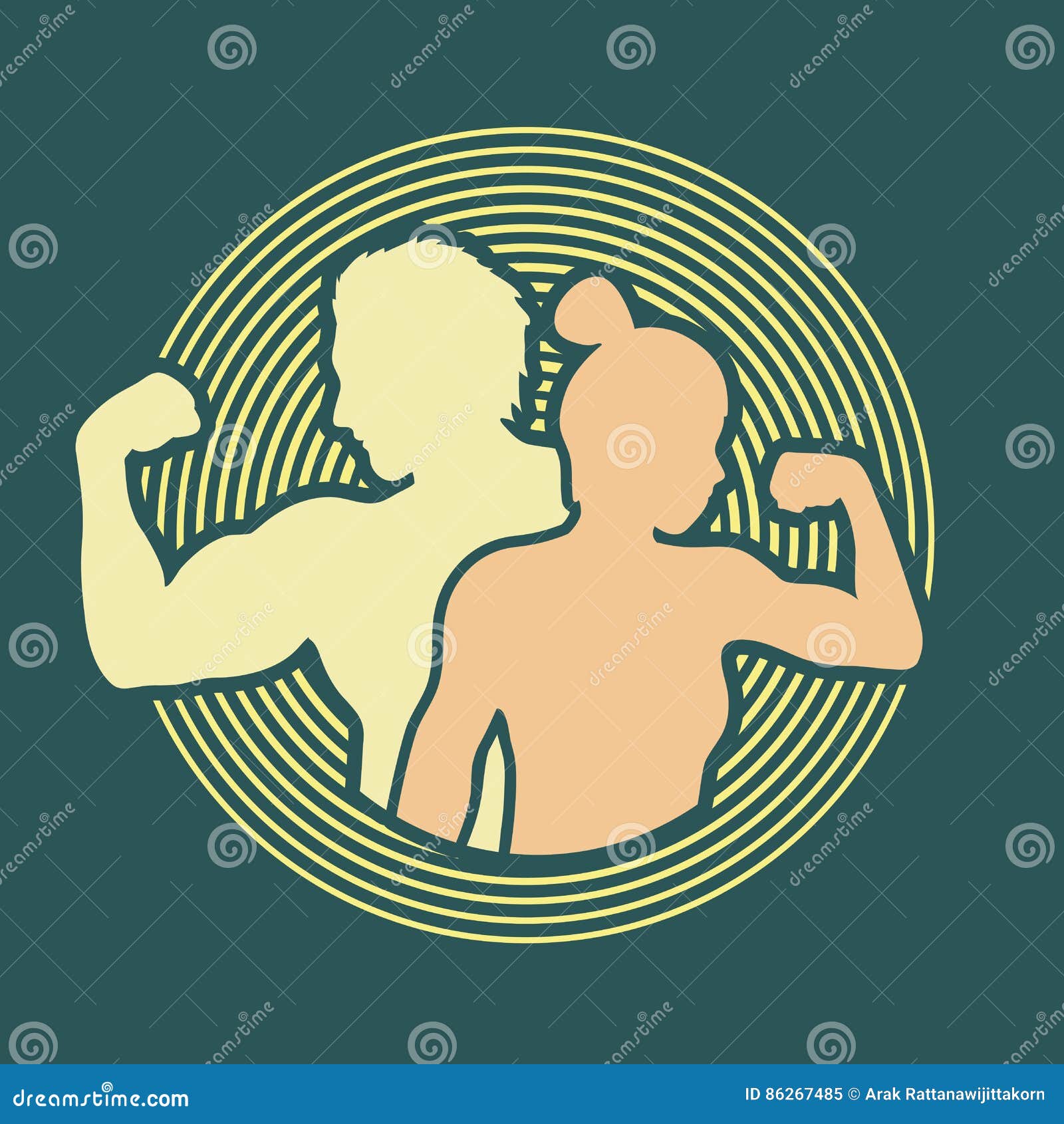 Fitness Silhouette Man and Woman Pose Stock Vector - Illustration of ...