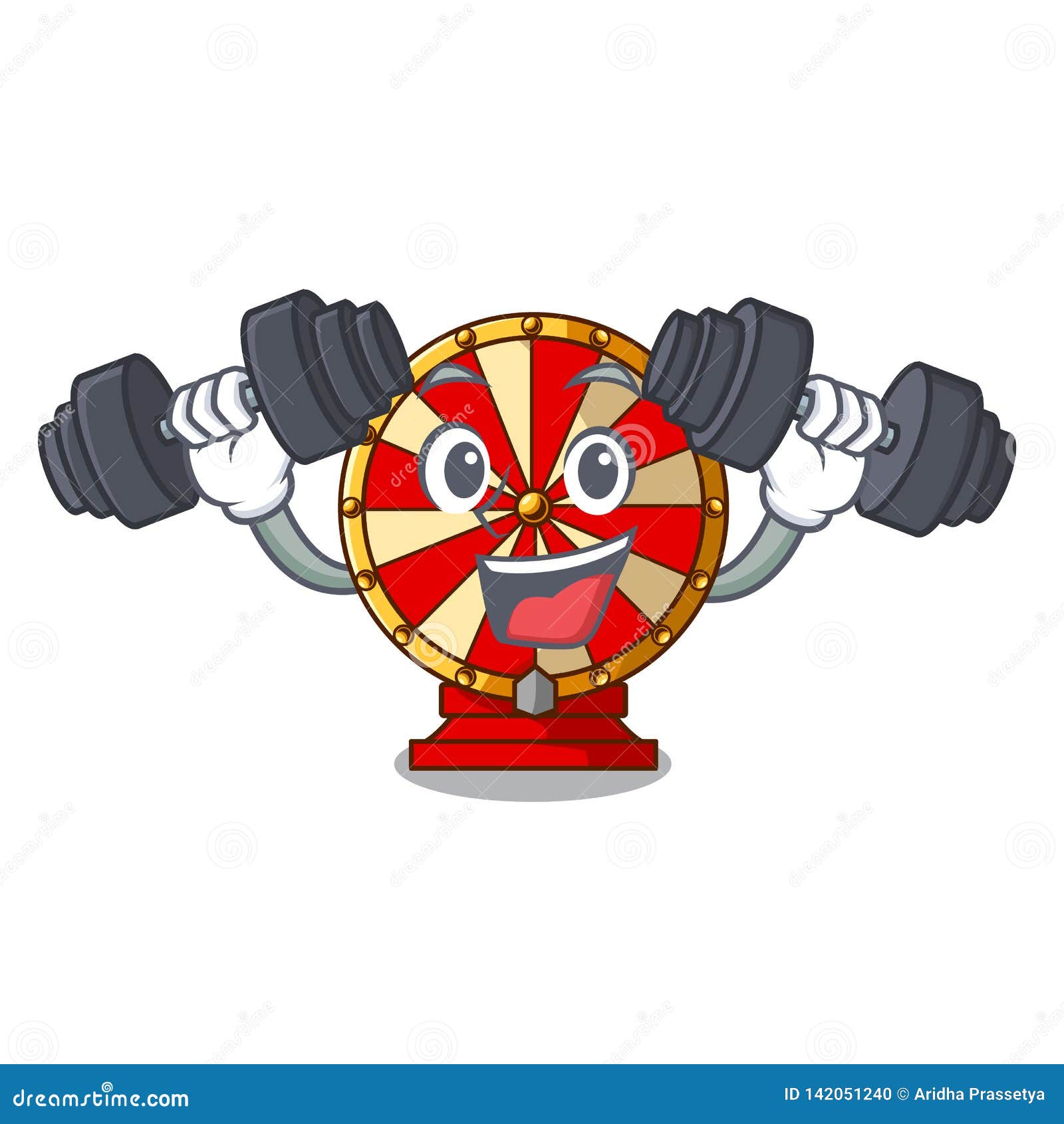 Fitness Spinning Wheel Game the Mascot Shape Stock Vector ...