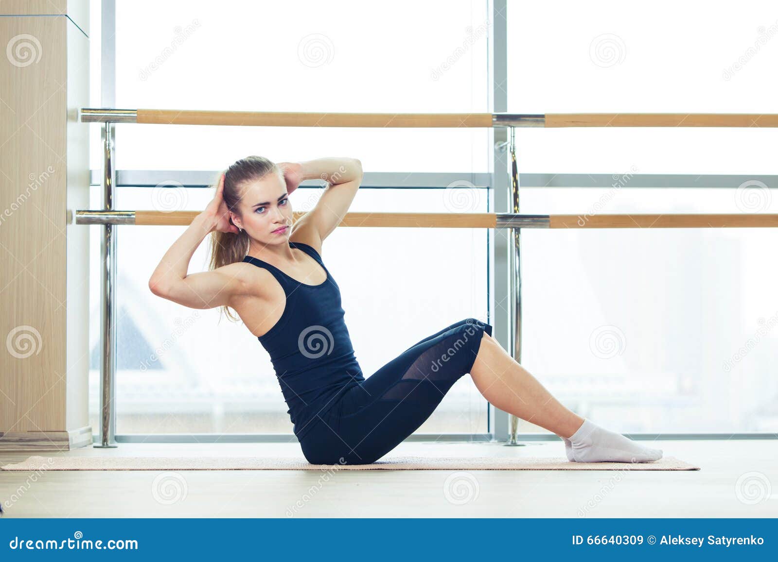 Fitness Sport Training And People Concept Smiling Woman Doing