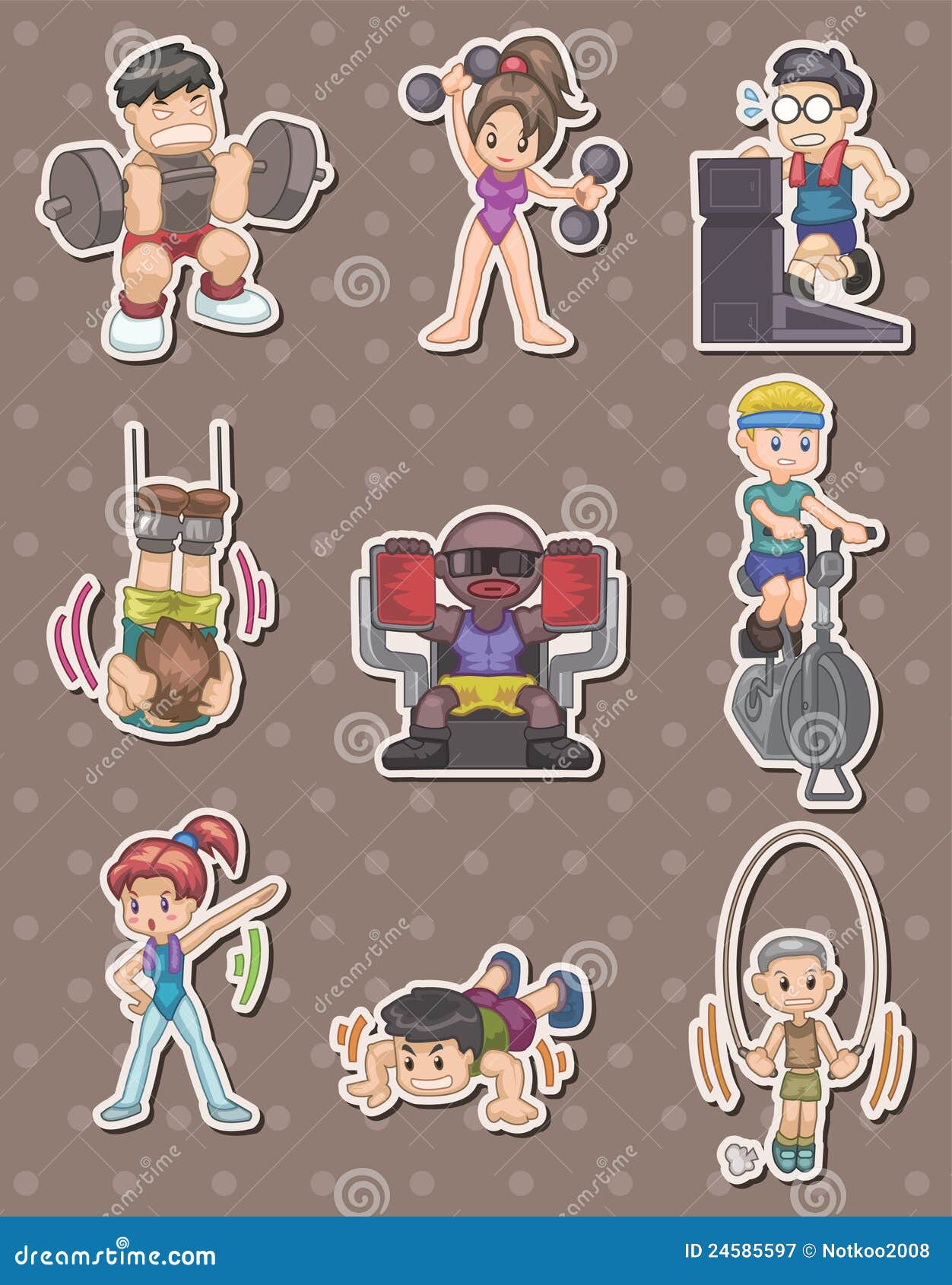 Fitness stickers stock vector. Illustration of vector - 24585597