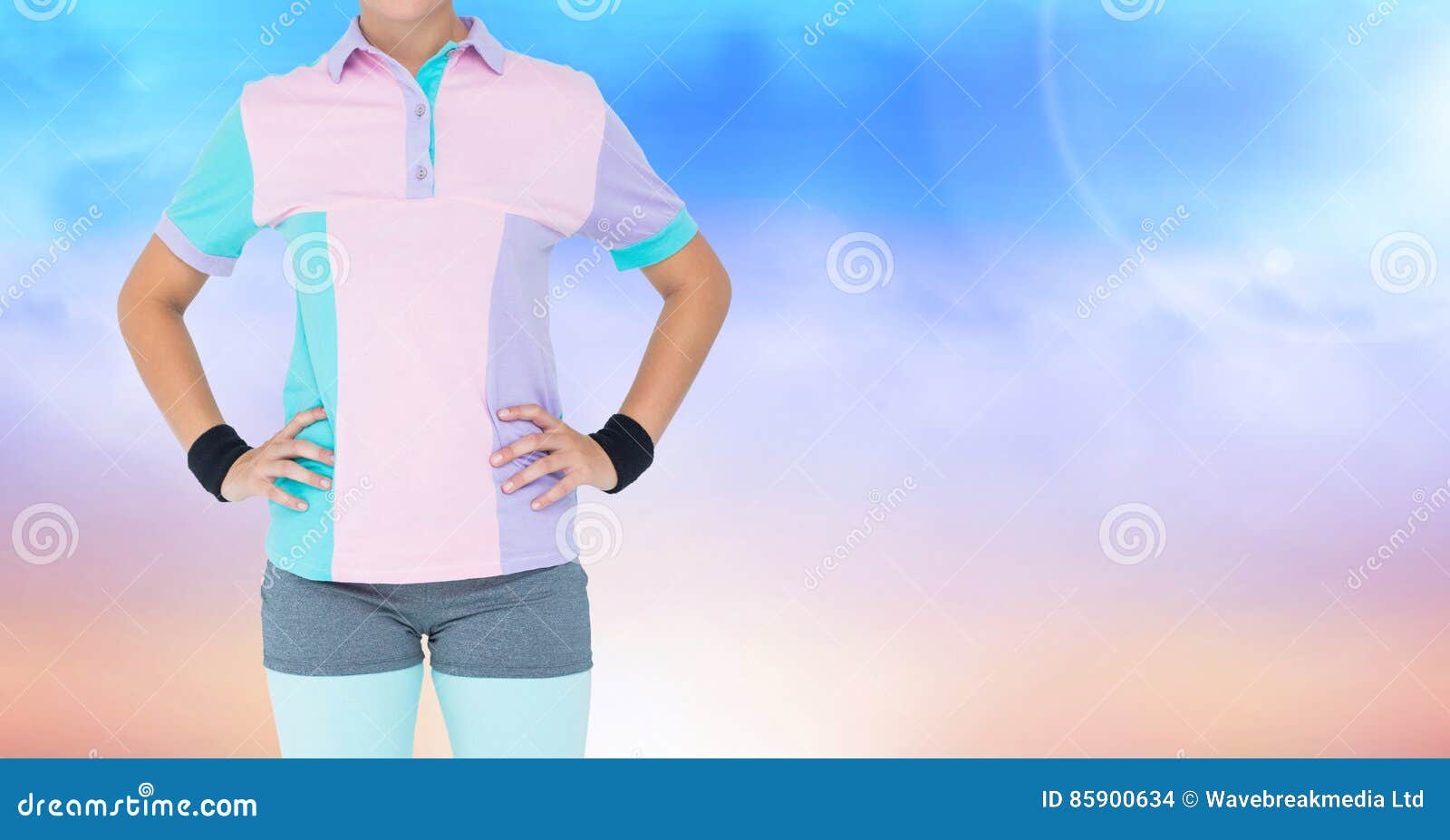 Fitness Torso Against a Blue and Pink Background Stock Photo - Image of ...