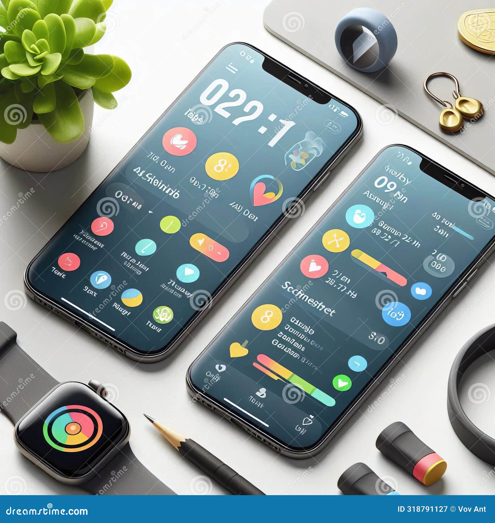 Fitness Tracker App Interface with daily Activity Tracking, Goa Stock ...