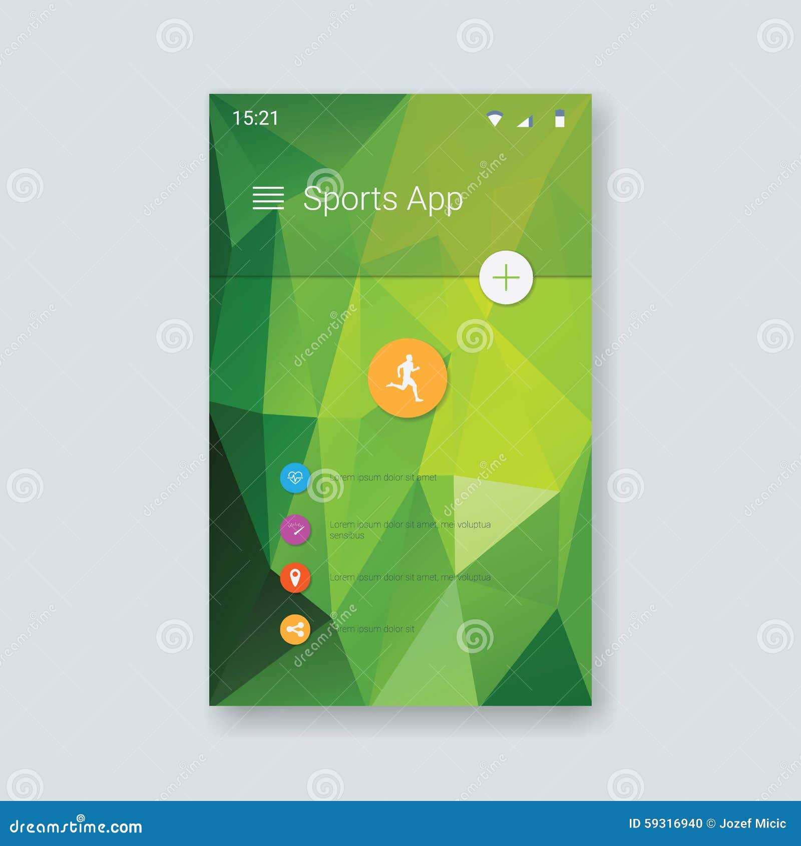 Fitness Tracker App User Interface. Modern Gui Stock Vector ...