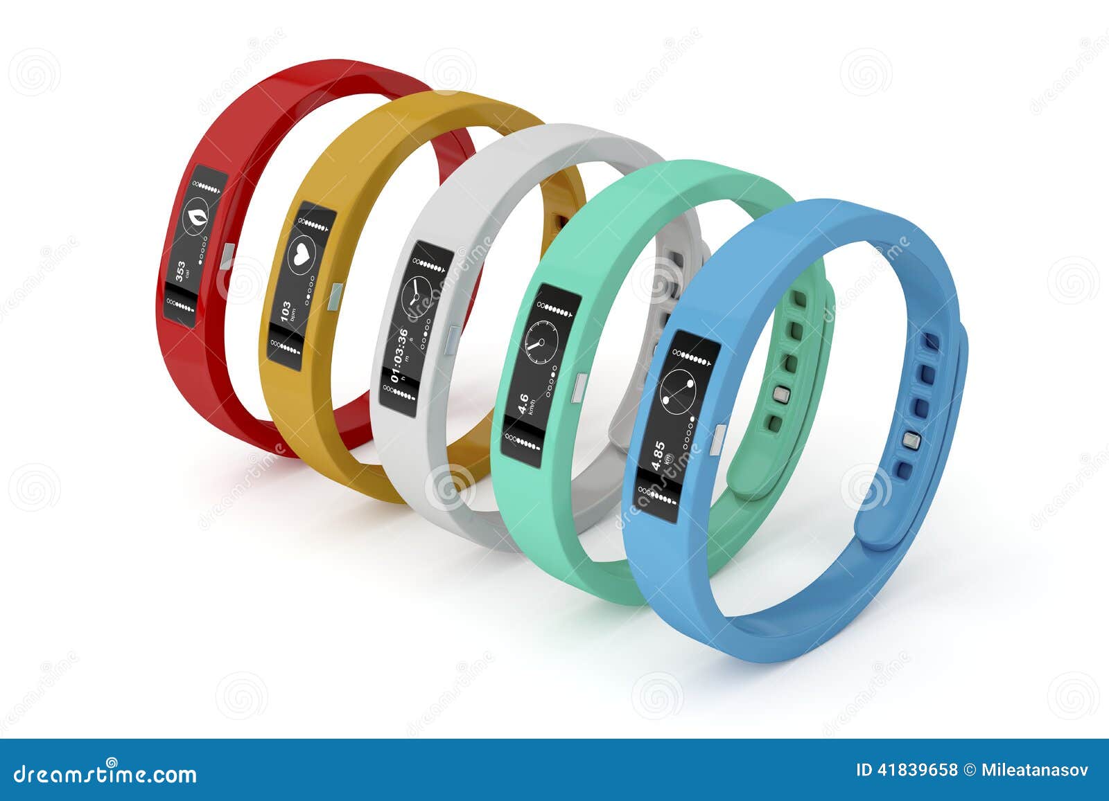 Fitness trackers stock illustration. Illustration of fitness - 41839658