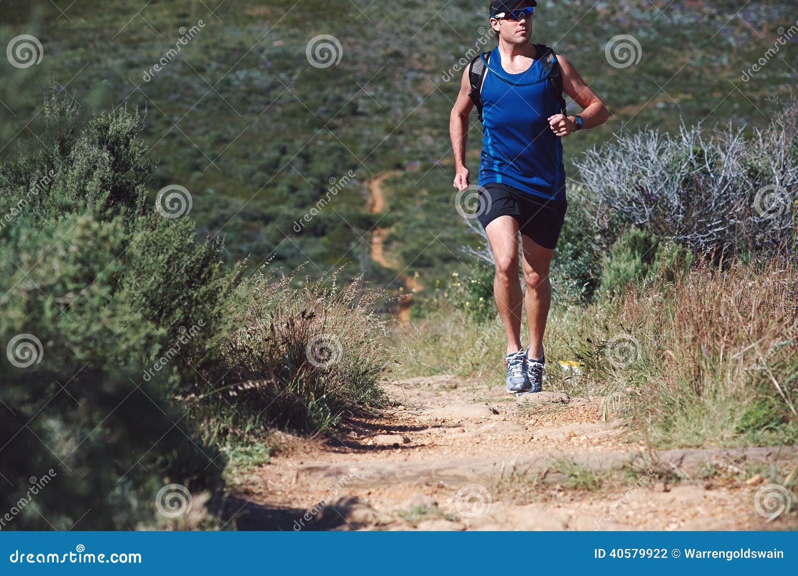 Fitness trail man stock photo. Image of blue, path, mountain - 40579922