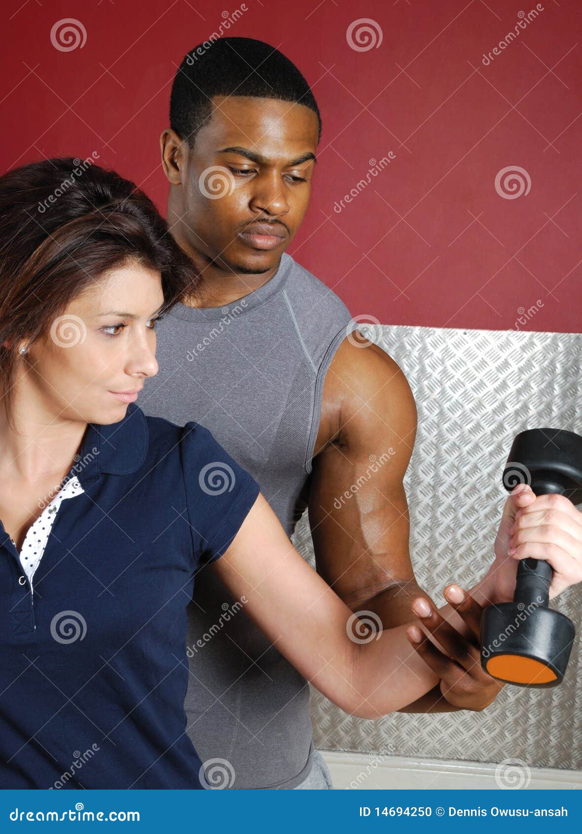 Fitness trainer couple stock photo. Image of ethnic, adult - 14694250