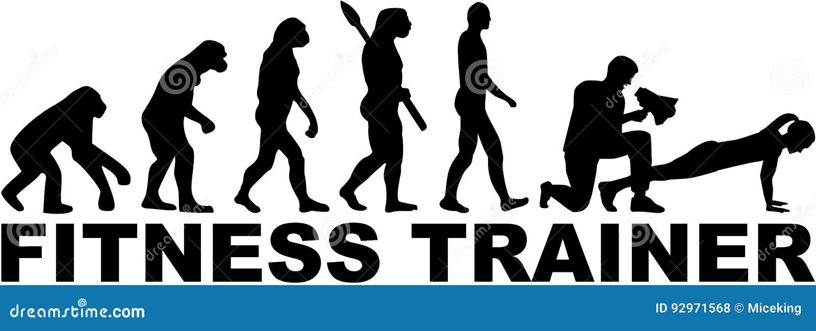 Fitness Trainer Evolution with Title Stock Vector - Illustration of ...