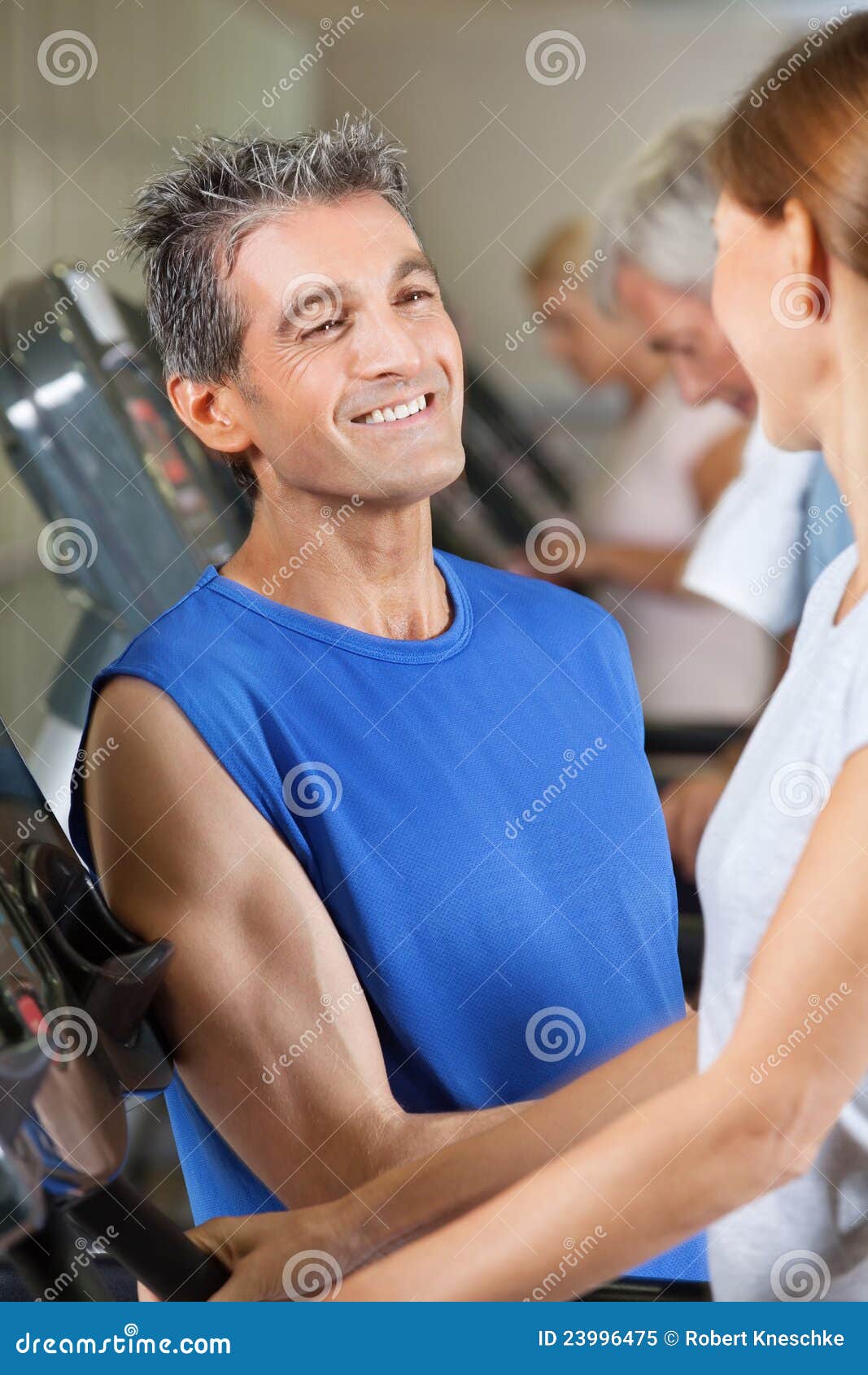 Fitness Trainer Flirting with Woman Stock Image - Image of cheerfulness ...