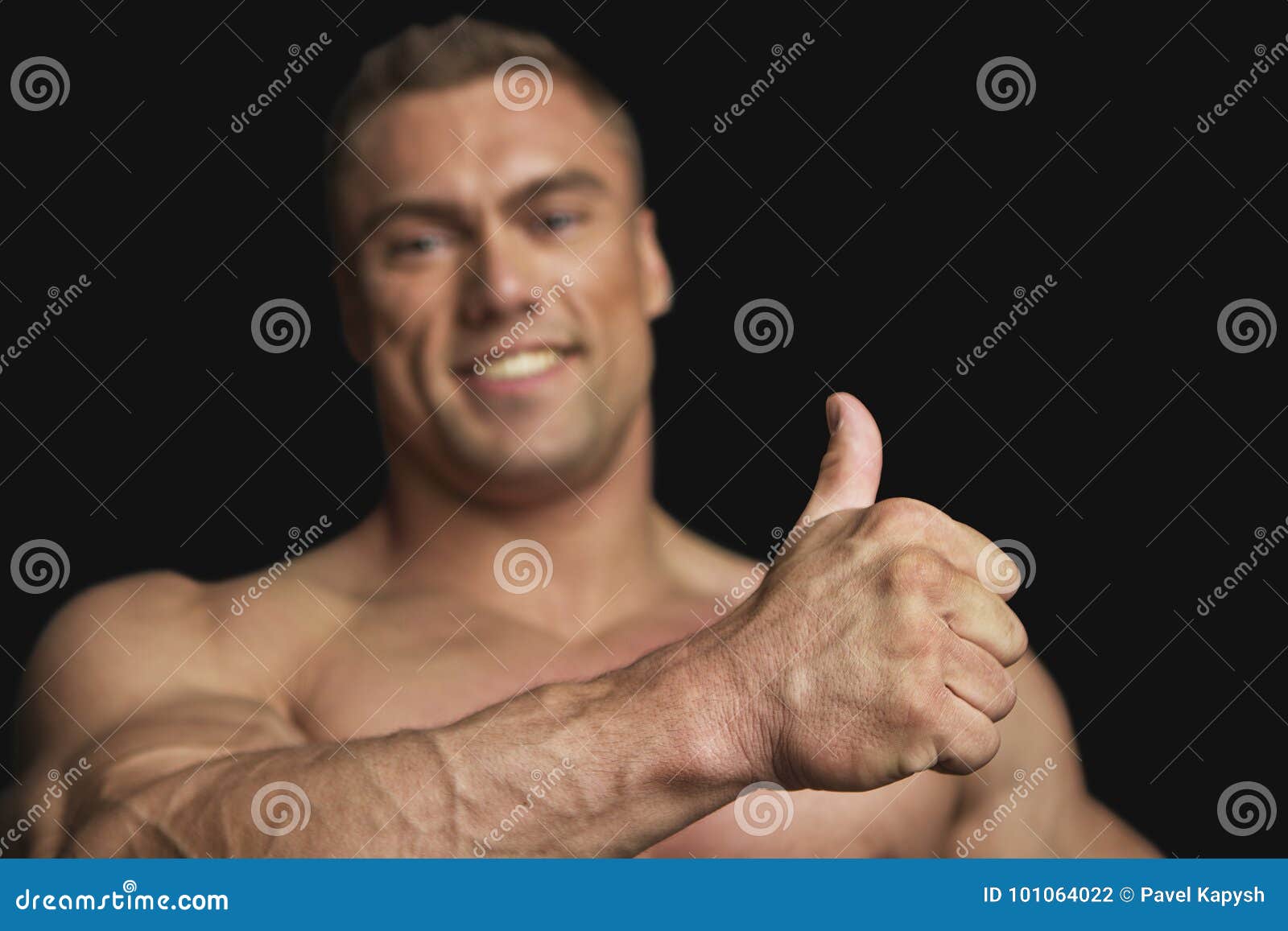 Fitness Trainer Showing Big Thumb Stock Photo - Image of people ...
