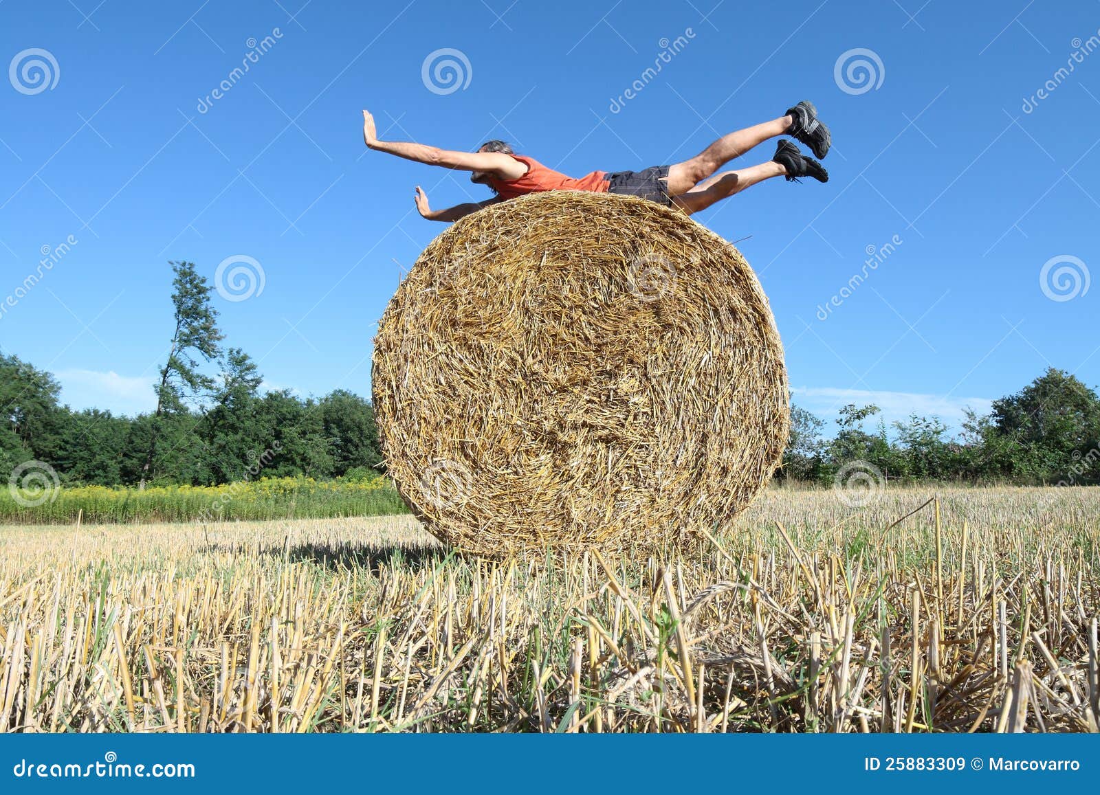 Fitness Training on a Hay Bale Stock Image - Image of health, outdoor ...