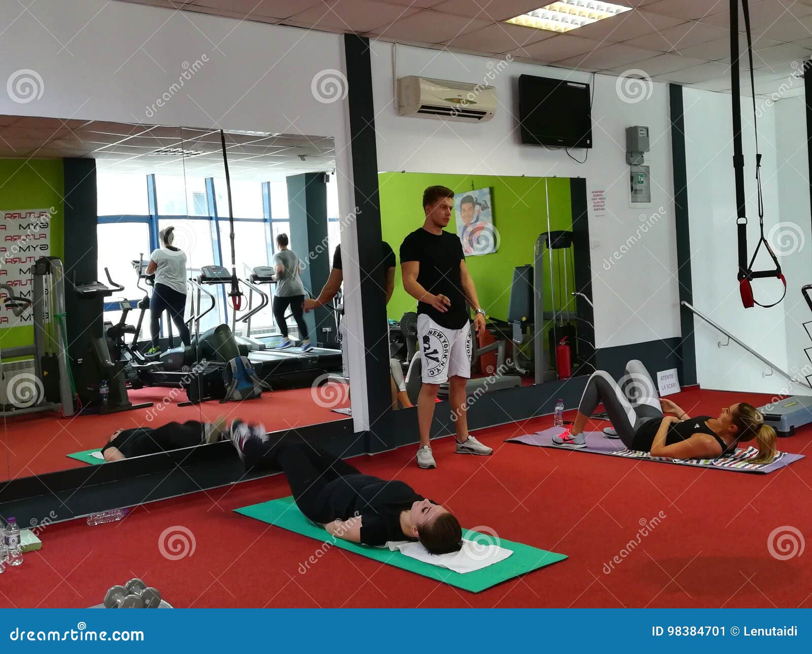 Fitness training editorial photo. Image of indoor, holding - 98384701