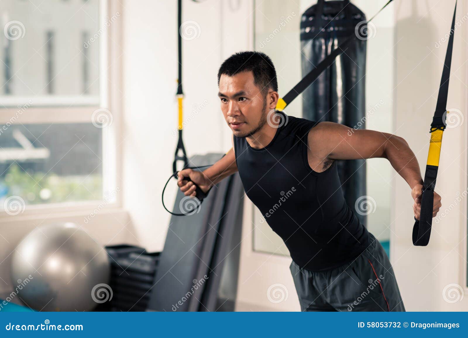 Fitness TRX training stock photo. Image of body, effort - 58053732