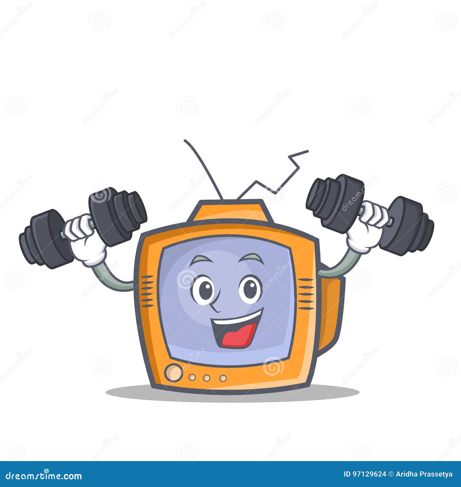 Fitness TV Character Cartoon Object Stock Vector - Illustration of ...