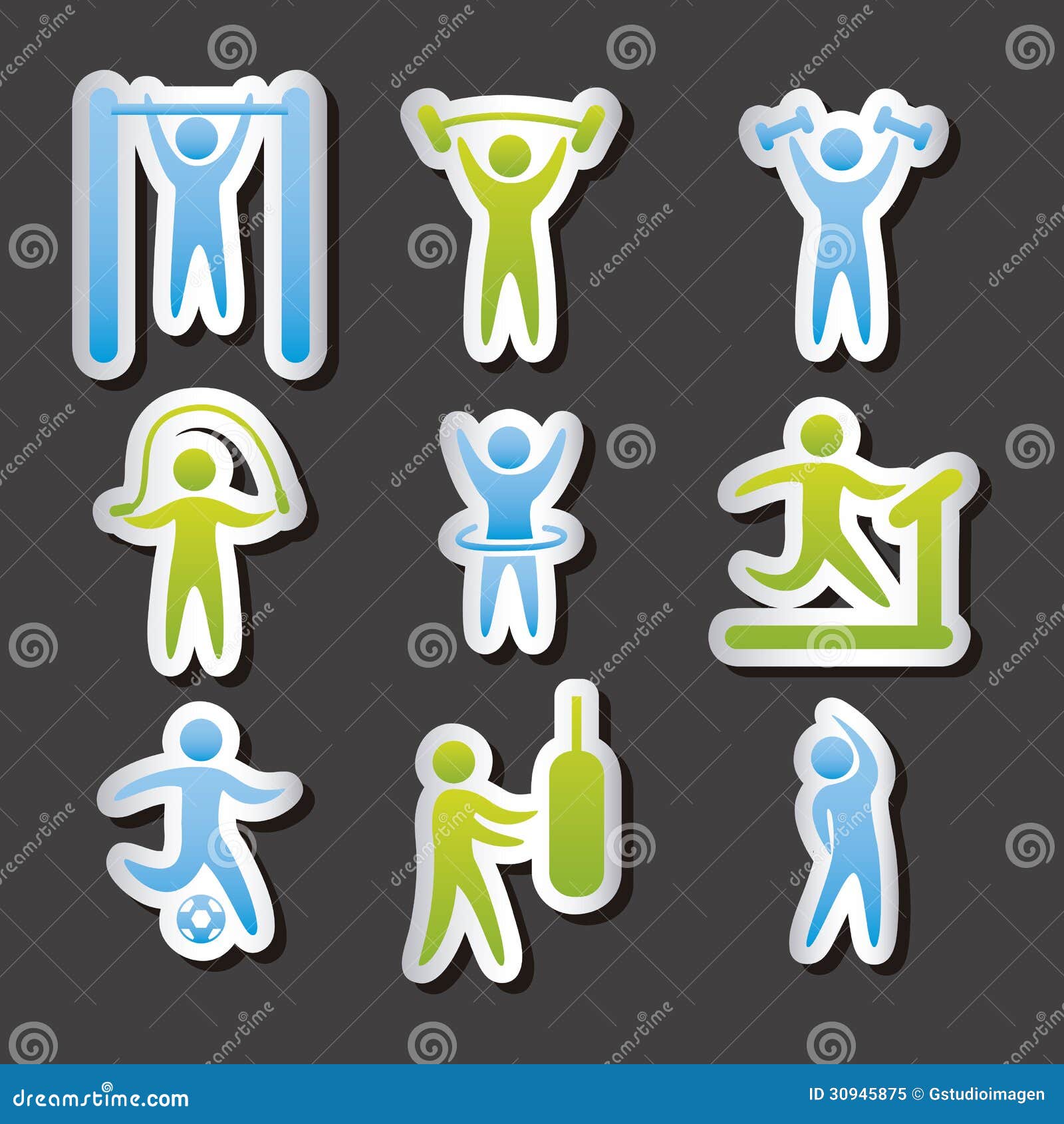 Fitness vector stock vector. Illustration of gray, jump - 30945875