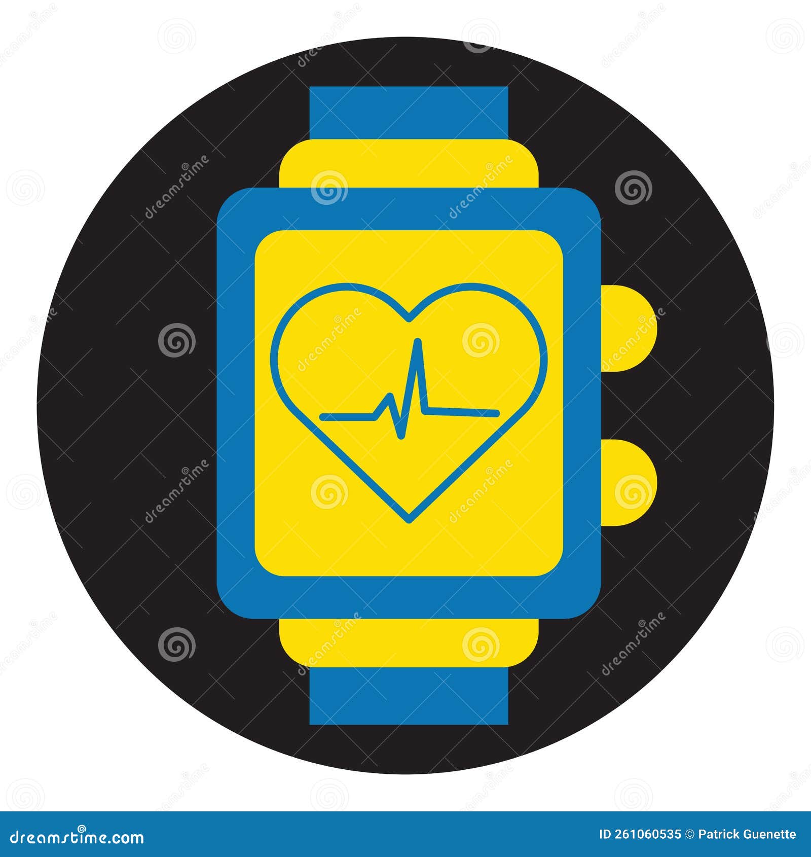 Fitness watch, icon stock vector. Illustration of icon - 261060535