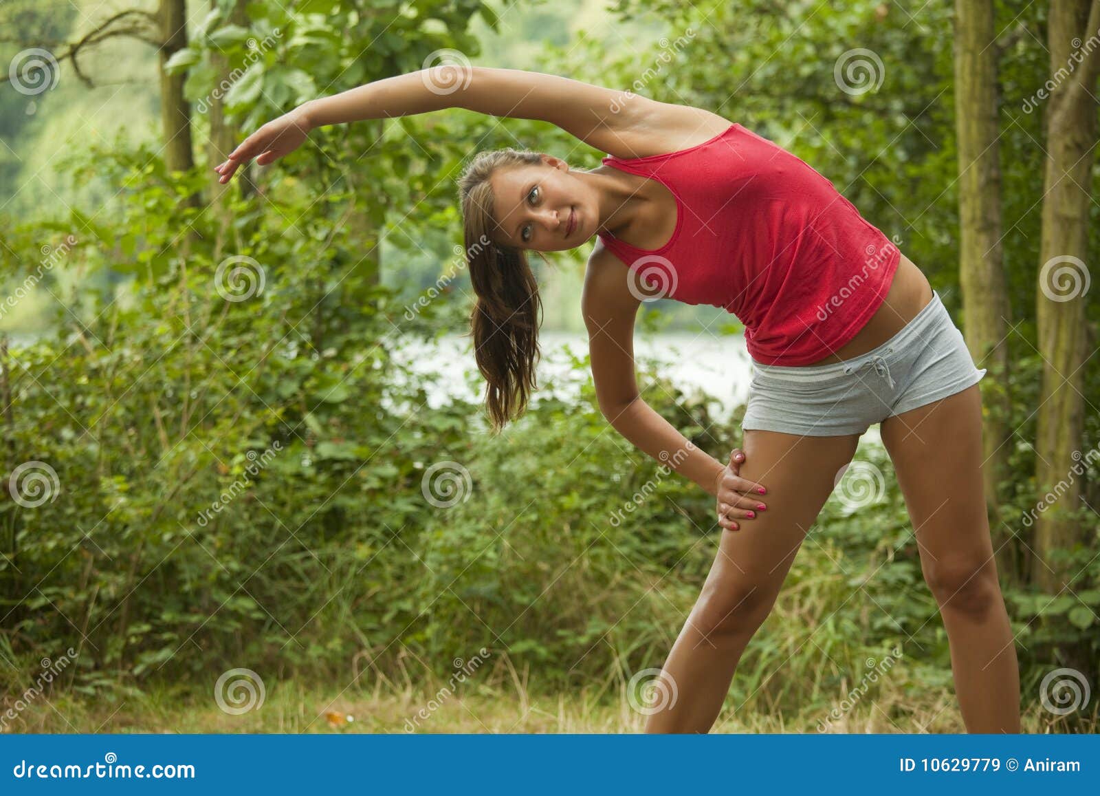 Fitness woman outdoors stock image. Image of wellness - 10629779