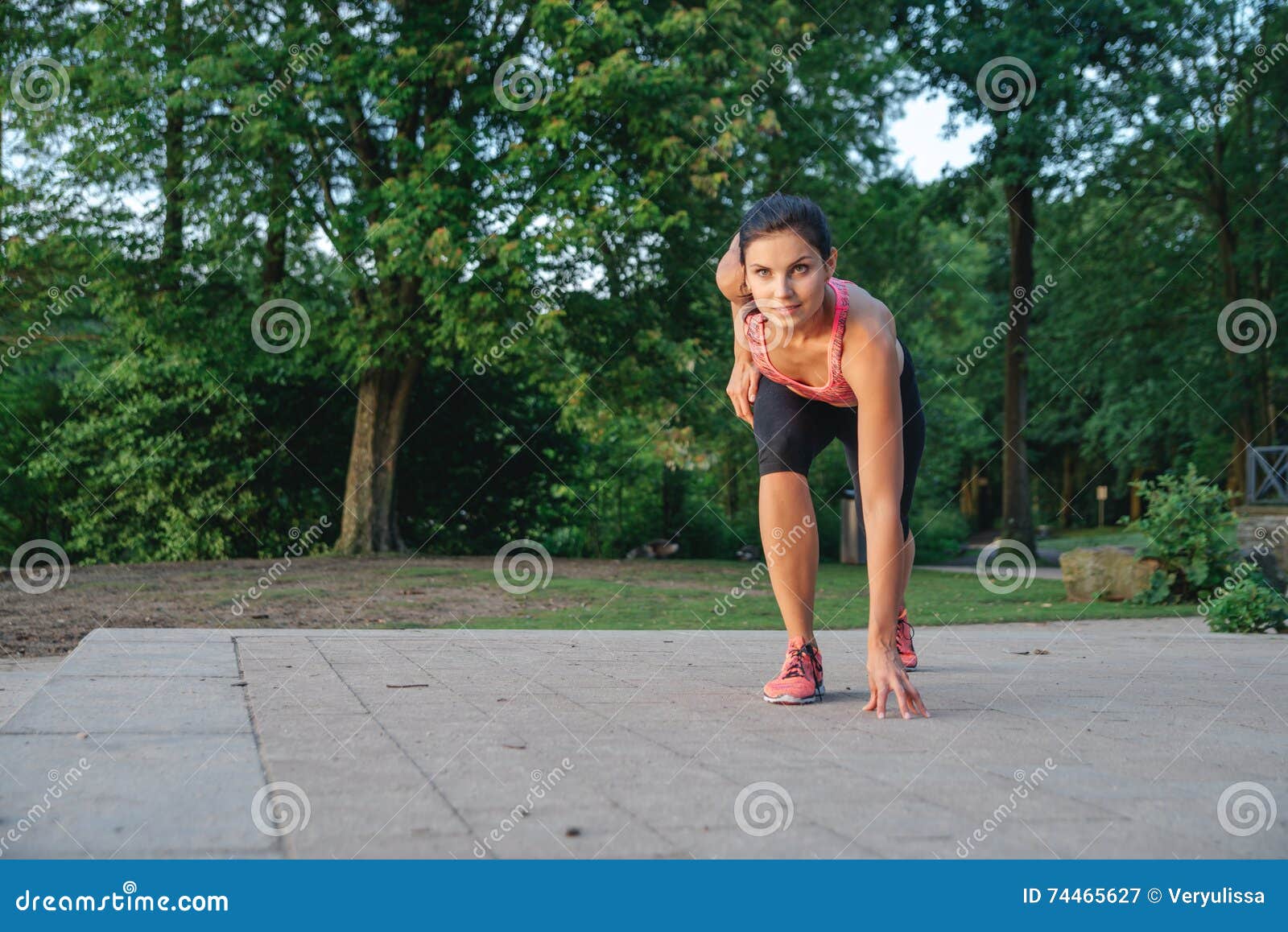 Fitness Woman Ready for Running Stock Image - Image of outdoor, healthy ...